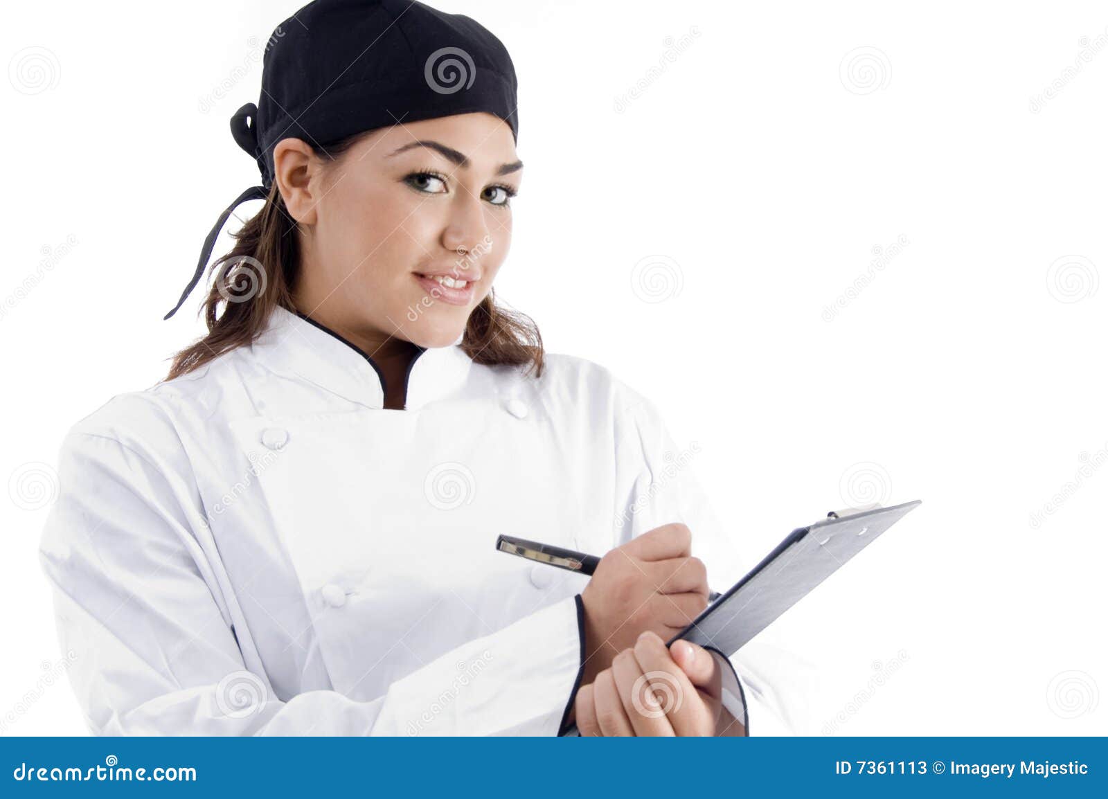 Professional Female Chef with Menu Stock Image - Image of fashion ...