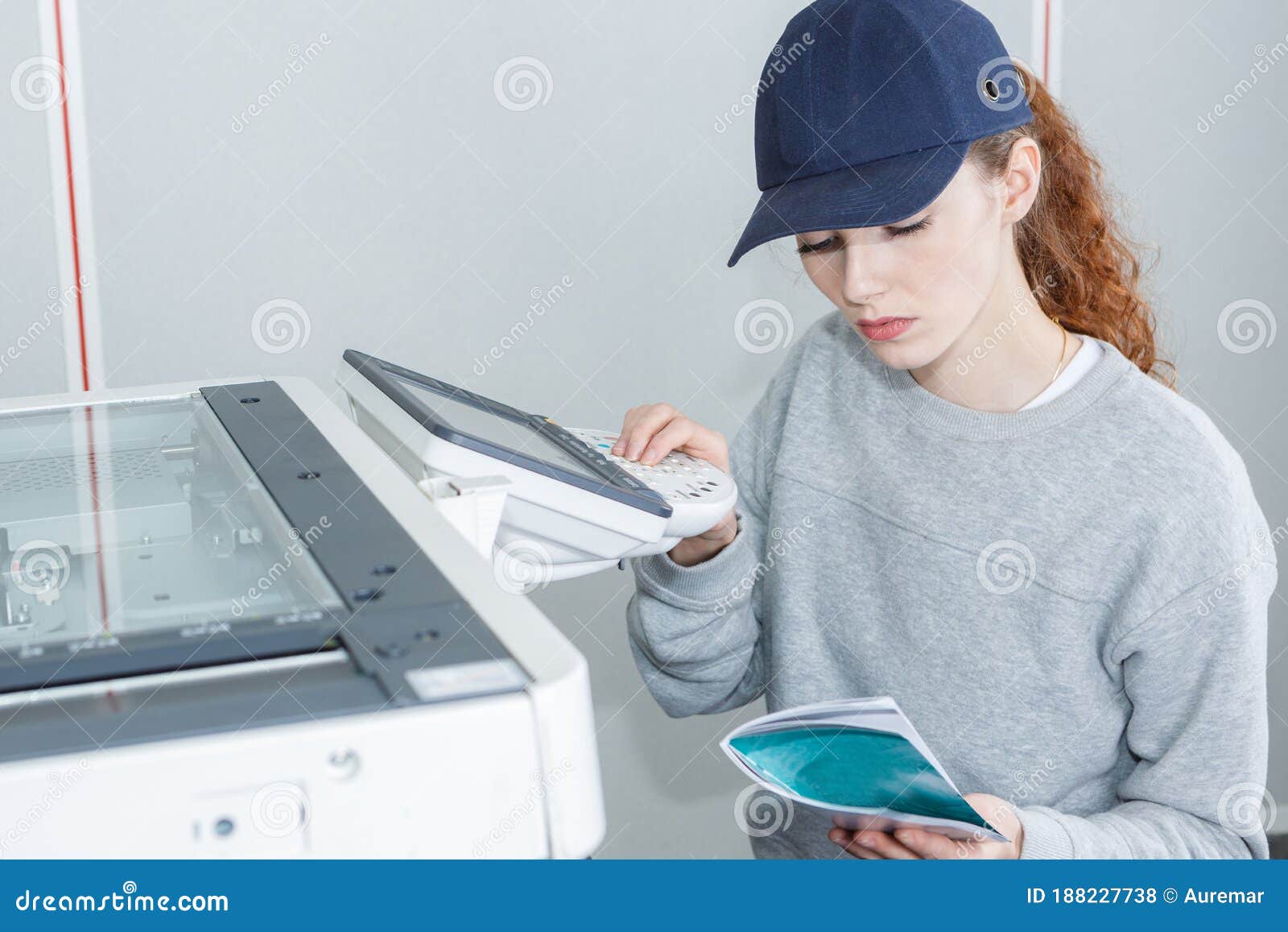 Professional Female Engineer Working with Printing Stock Photo - Image ...