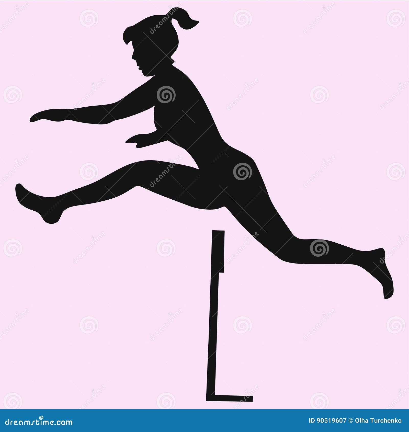 Hurdler Icon On White Background. Man Figure Jumping Over Obstacles ...