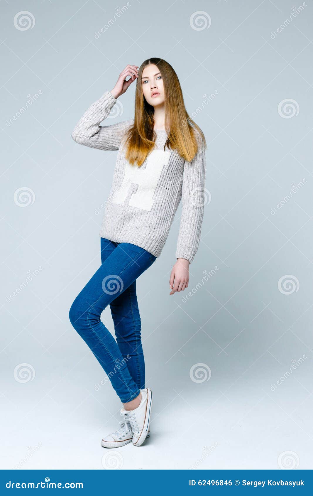 Professional female model stock photo. Image of jeans - 62496846