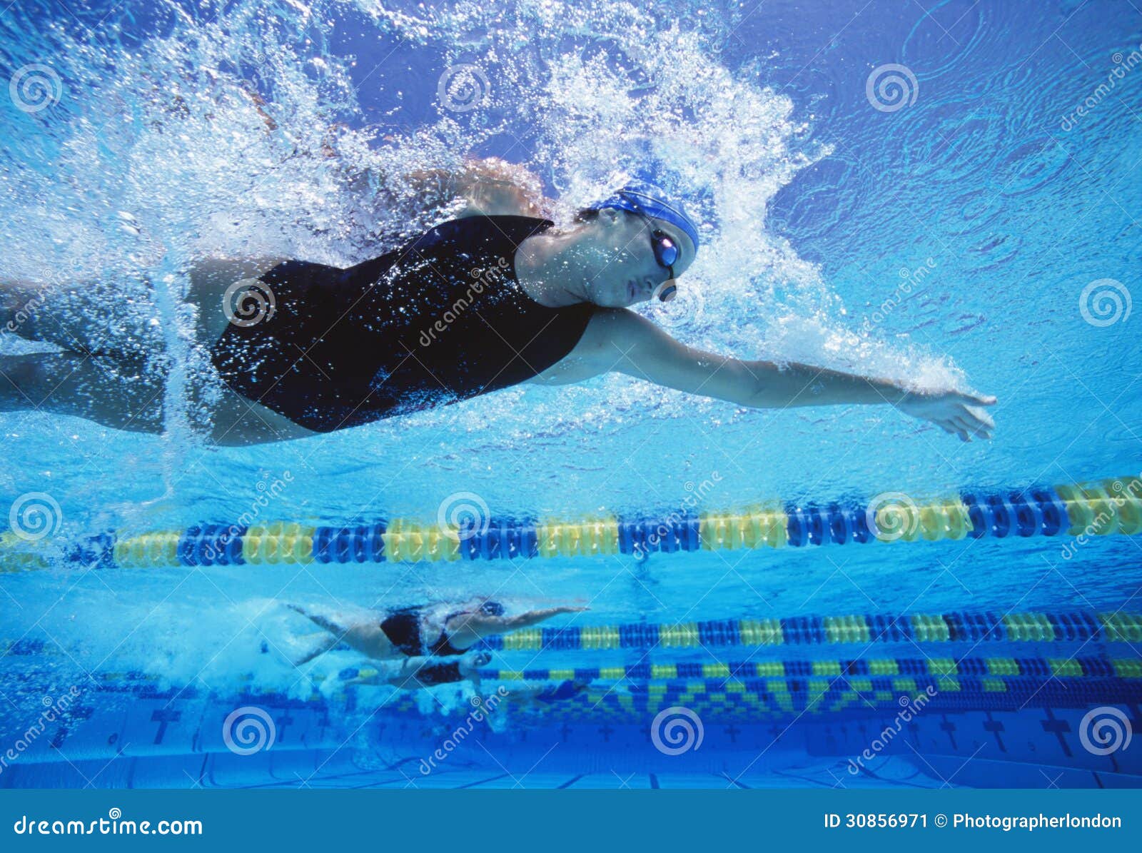 Female Swimmers On Starting Blocks Royalty-Free Stock Photography ...