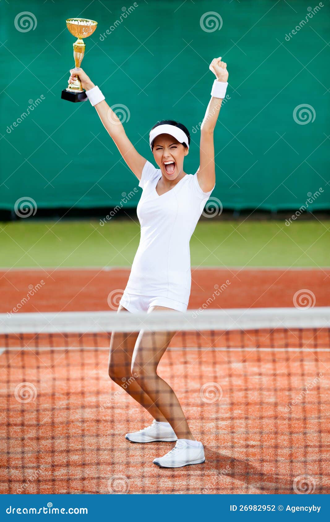 Professional Female Tennis Player Won Competition Stock Photo - Image ...