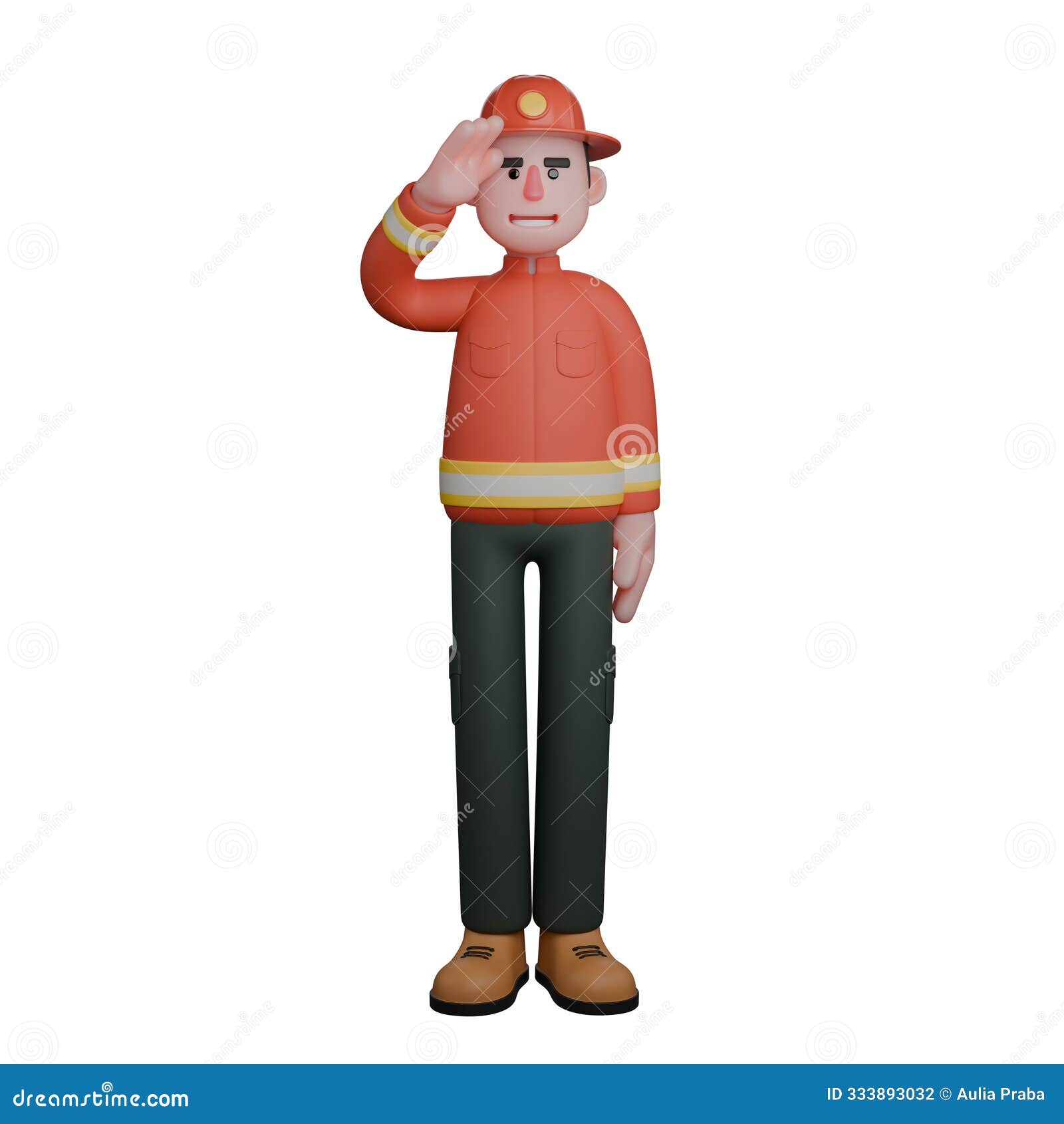 A firefighter saluting stock illustration. Illustration of footwear ...
