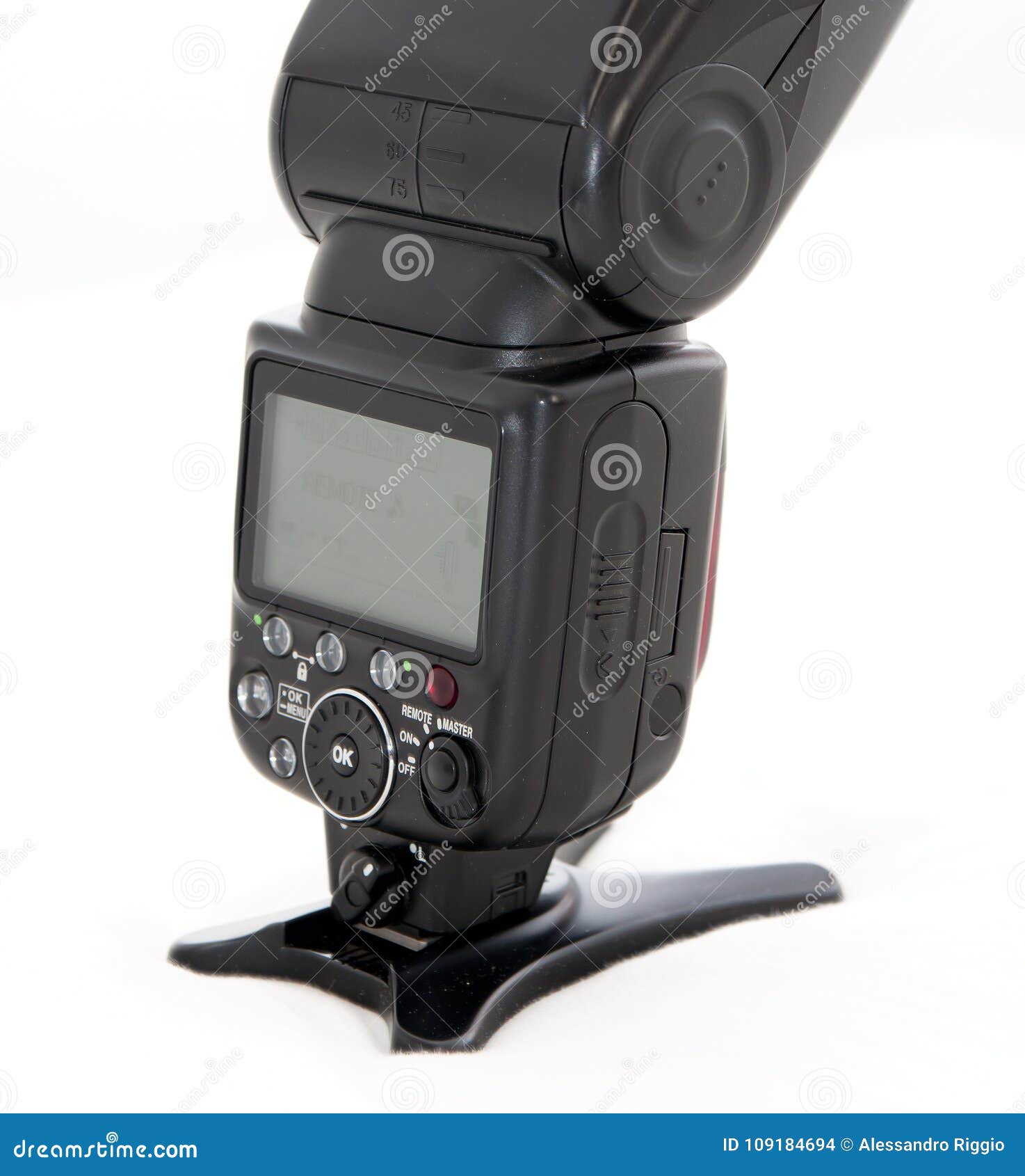 Professional Flash for Reflex Stock Photo - Image of electrical ...