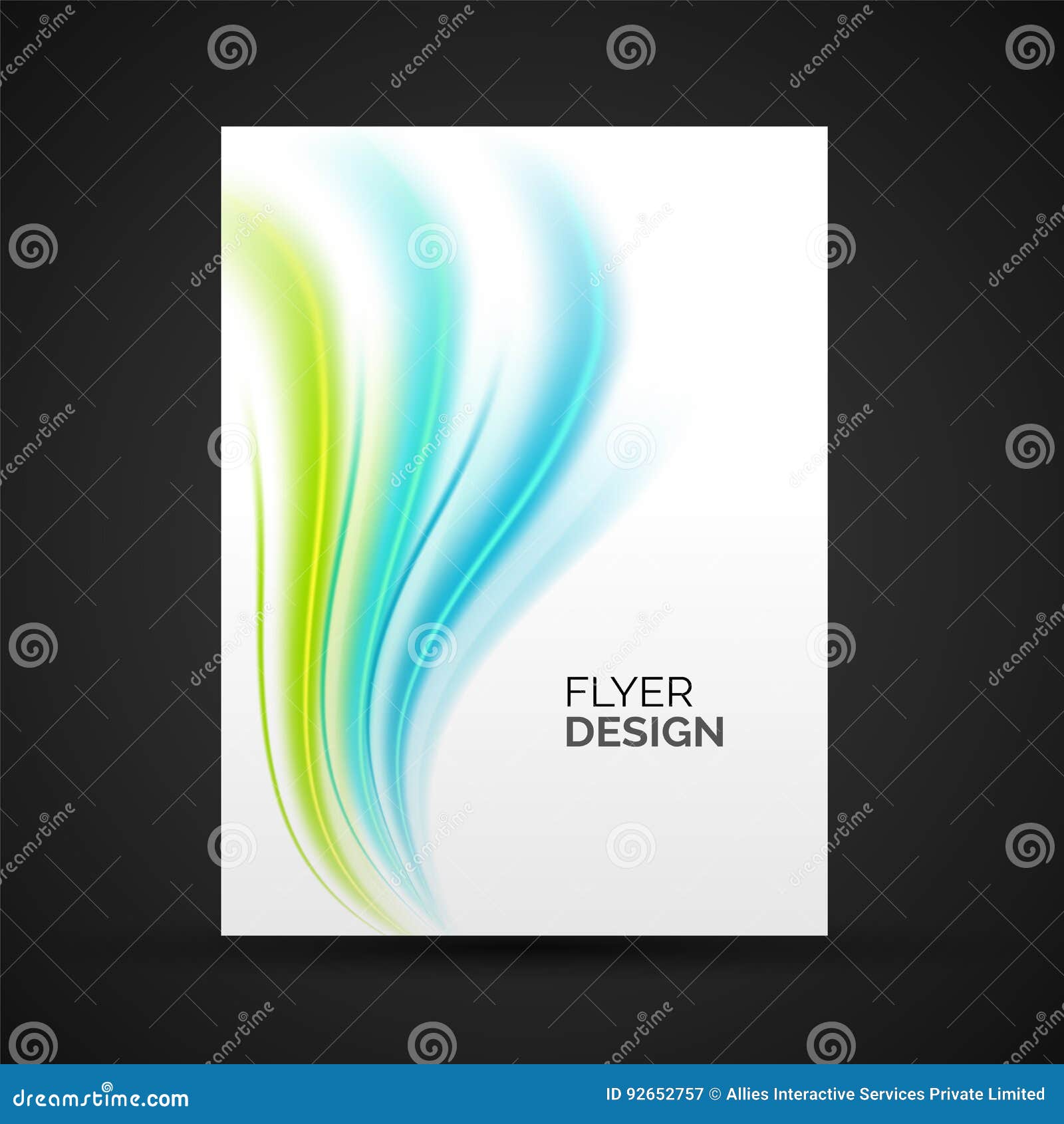 Professional Flyer, Template with Abstract Waves. Stock Illustration ...
