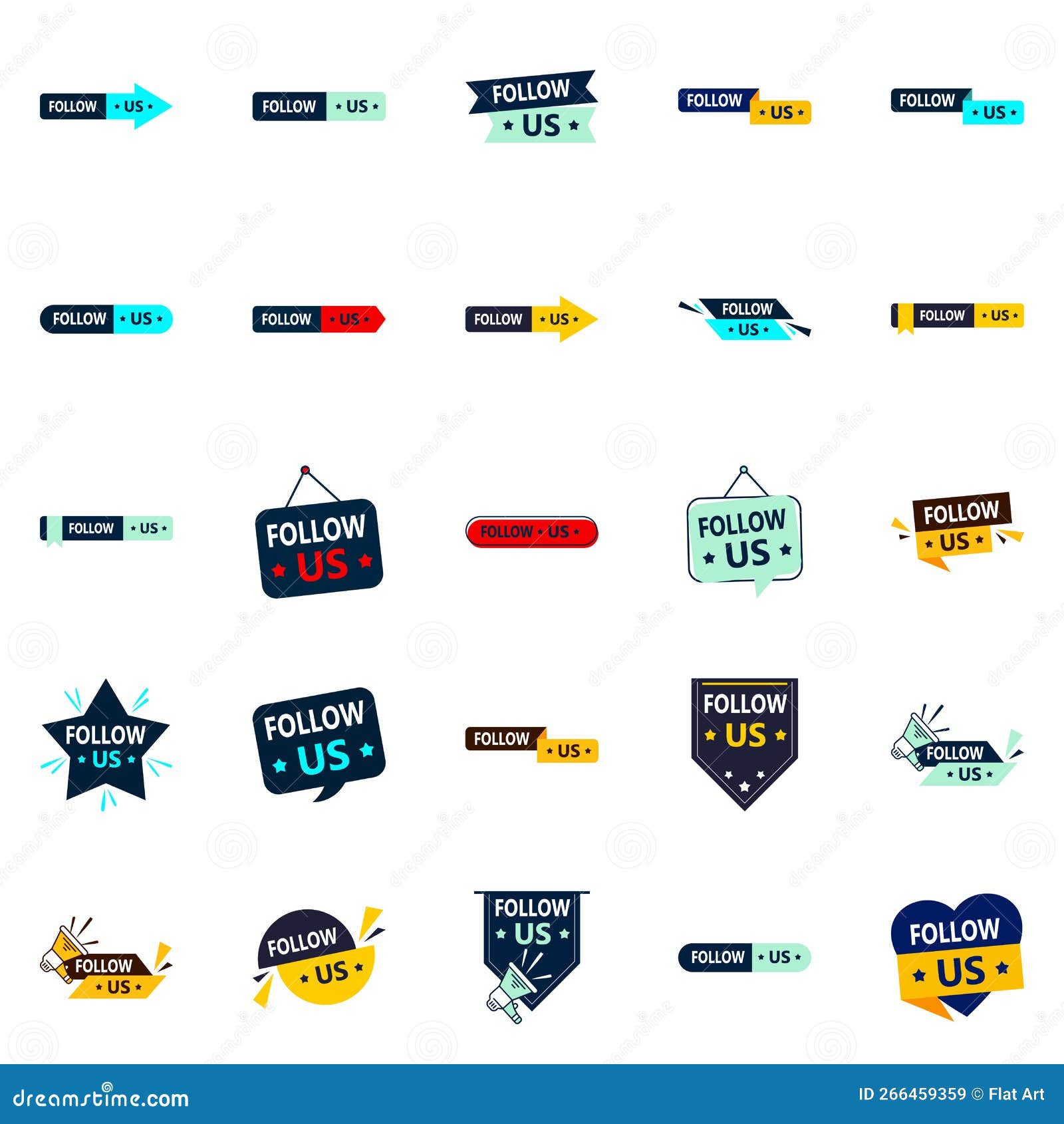 25 Professional Follow Us Banners for YouTube and TikTok Stock Vector ...