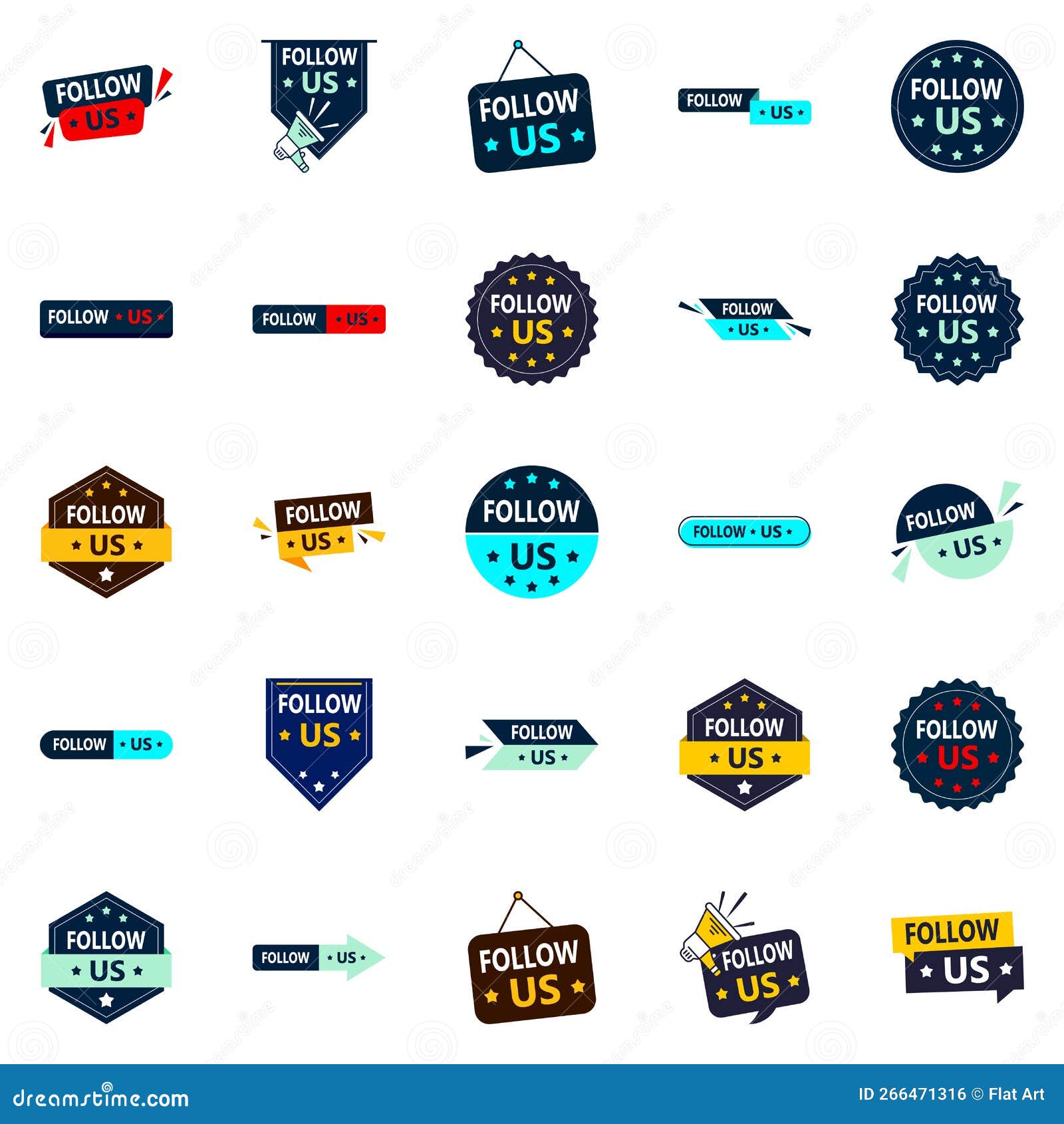 25 Professional Follow Us Banners for YouTube and TikTok Stock Vector ...
