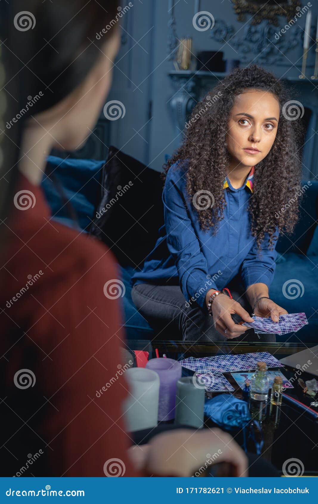Soothsayer Foretelling the Future for Her Client Stock Image - Image of ...