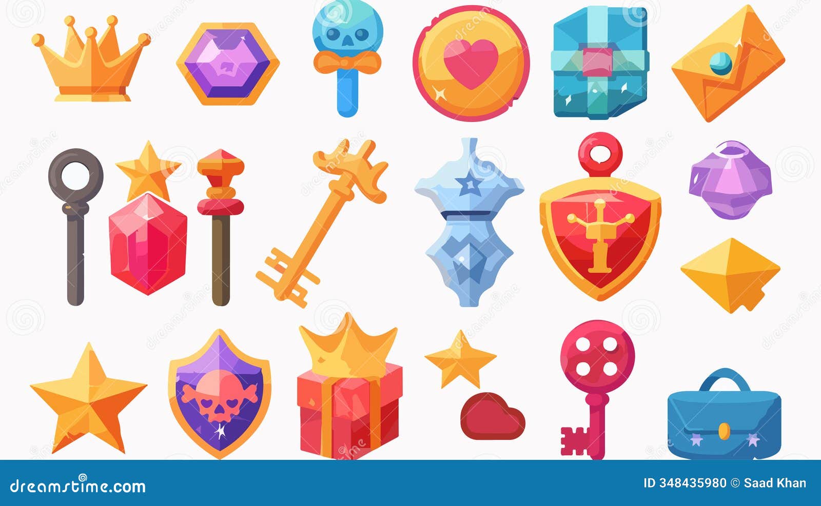 Professional Game Interface Icons Set UI Design Elements Stock ...