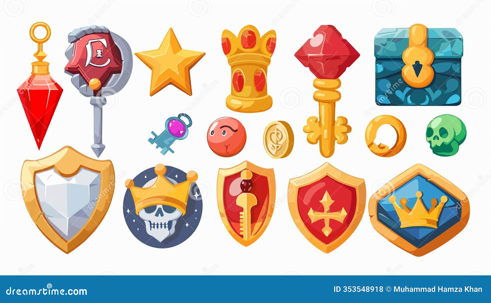 Professional Game Interface Icons Set for UI Design Elements Usage ...