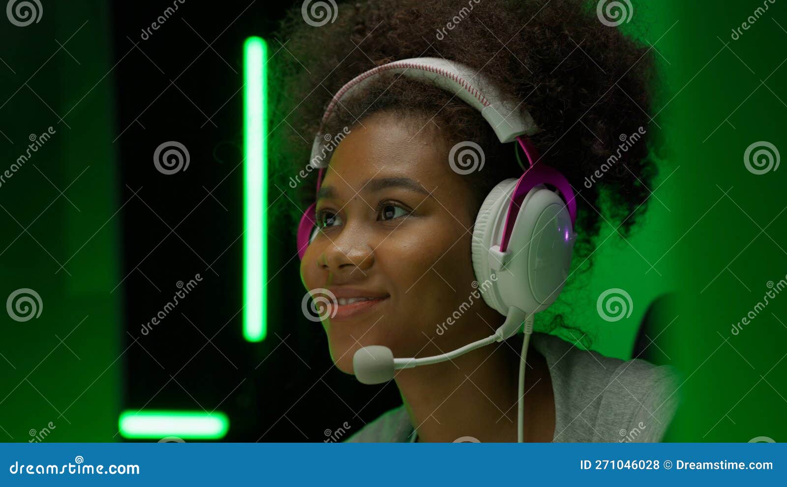 Game Streamer Using Pc Setup Playing Multiplayer First Person Shooter ...