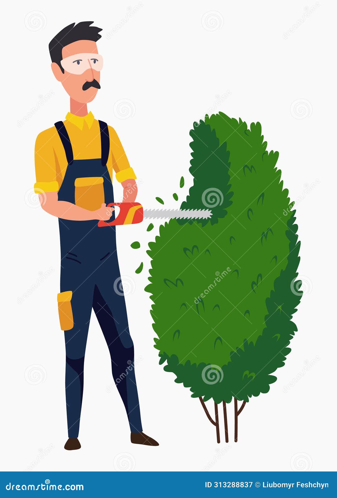 Pruning Tree In Garden. Scissors For Trimming Branches. Vector ...