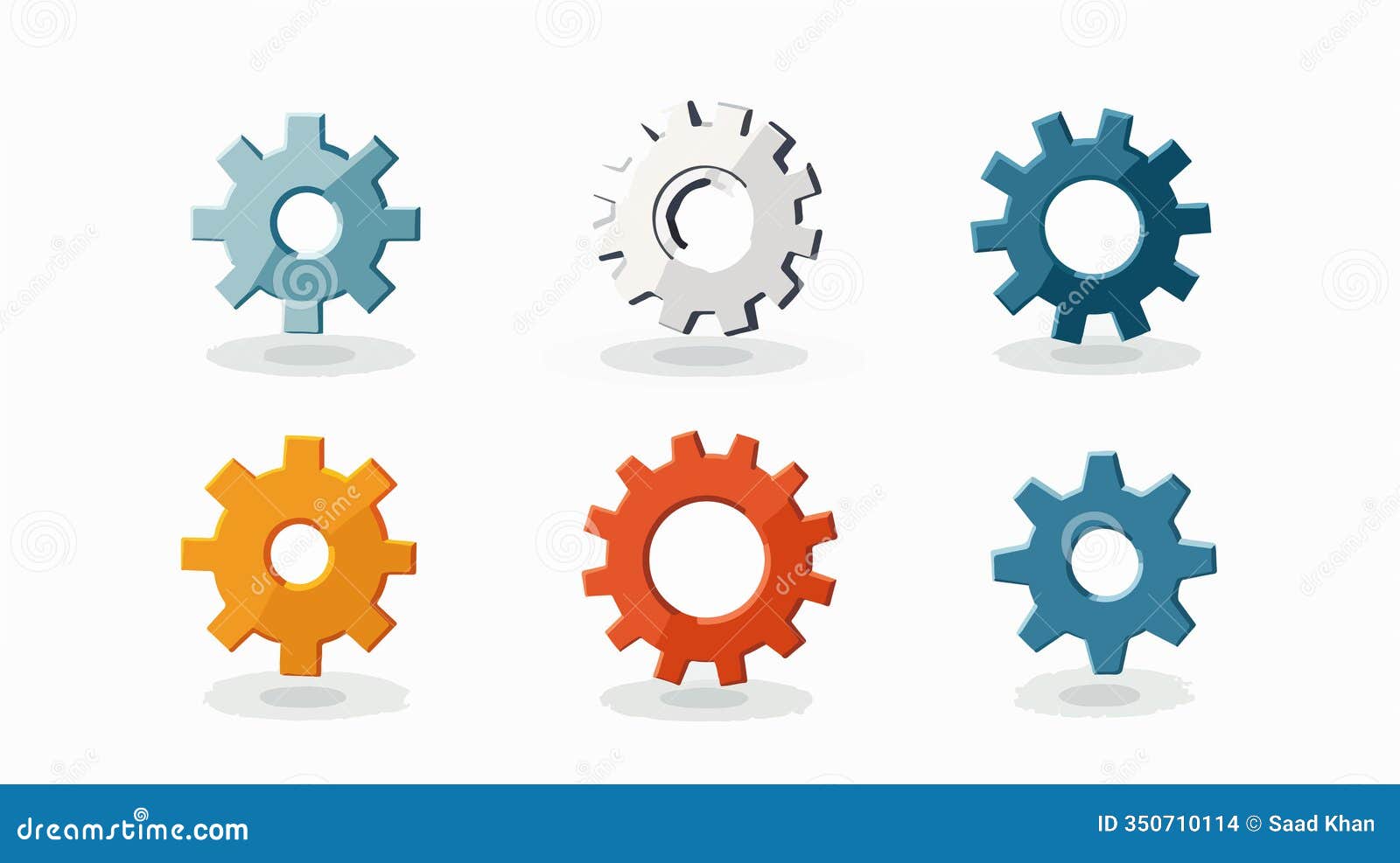 Professional Gear Icon Set and Cogwheel Symbol in Vector - Mechanical ...