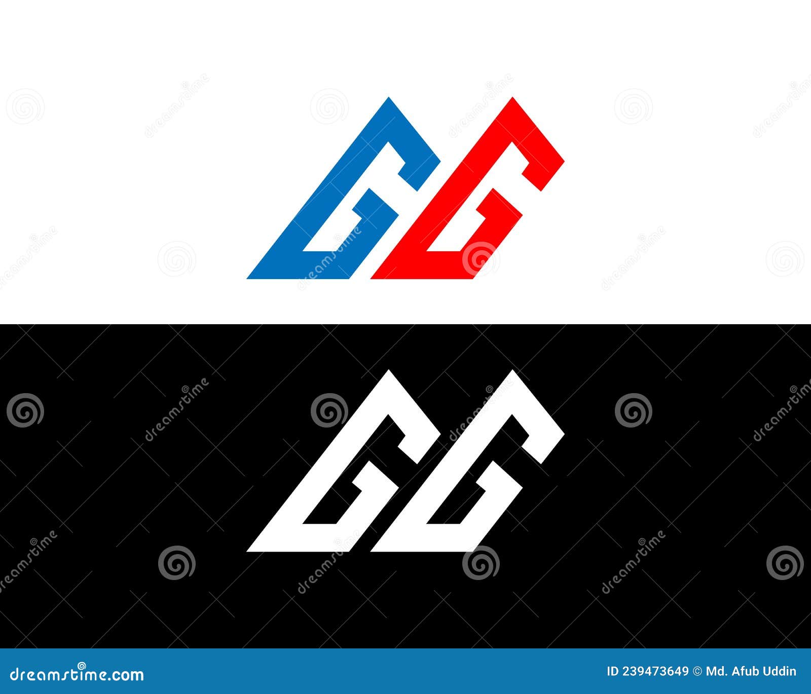 Professional GG Letter Logo Design Stock Vector - Illustration of ...