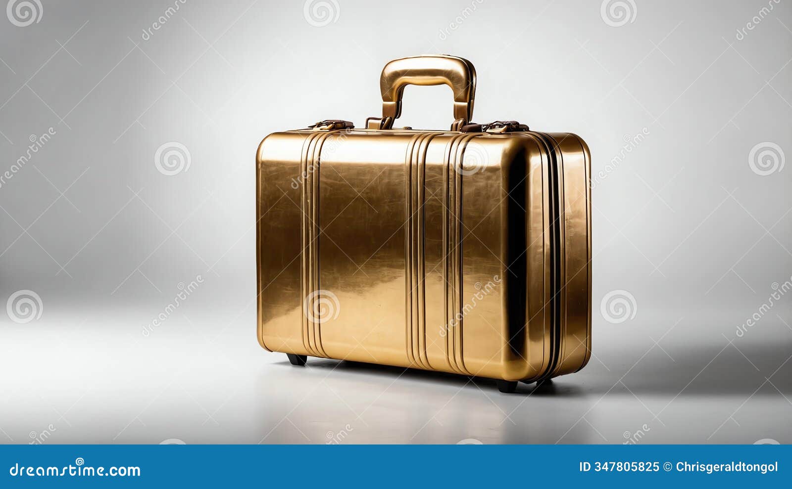 Professional Gold Suitcase Isolated on White Backgroun Ai Generated ...