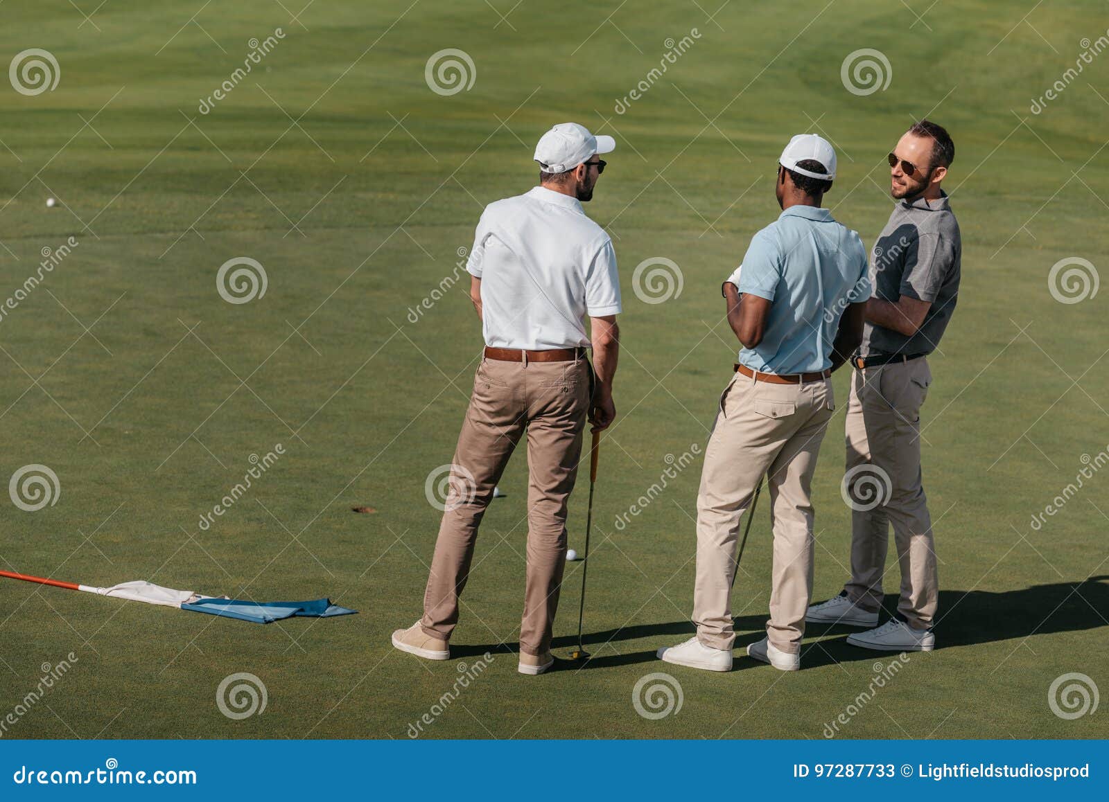Professional Golfers Talking while Standing on Green Pitch Stock Image ...