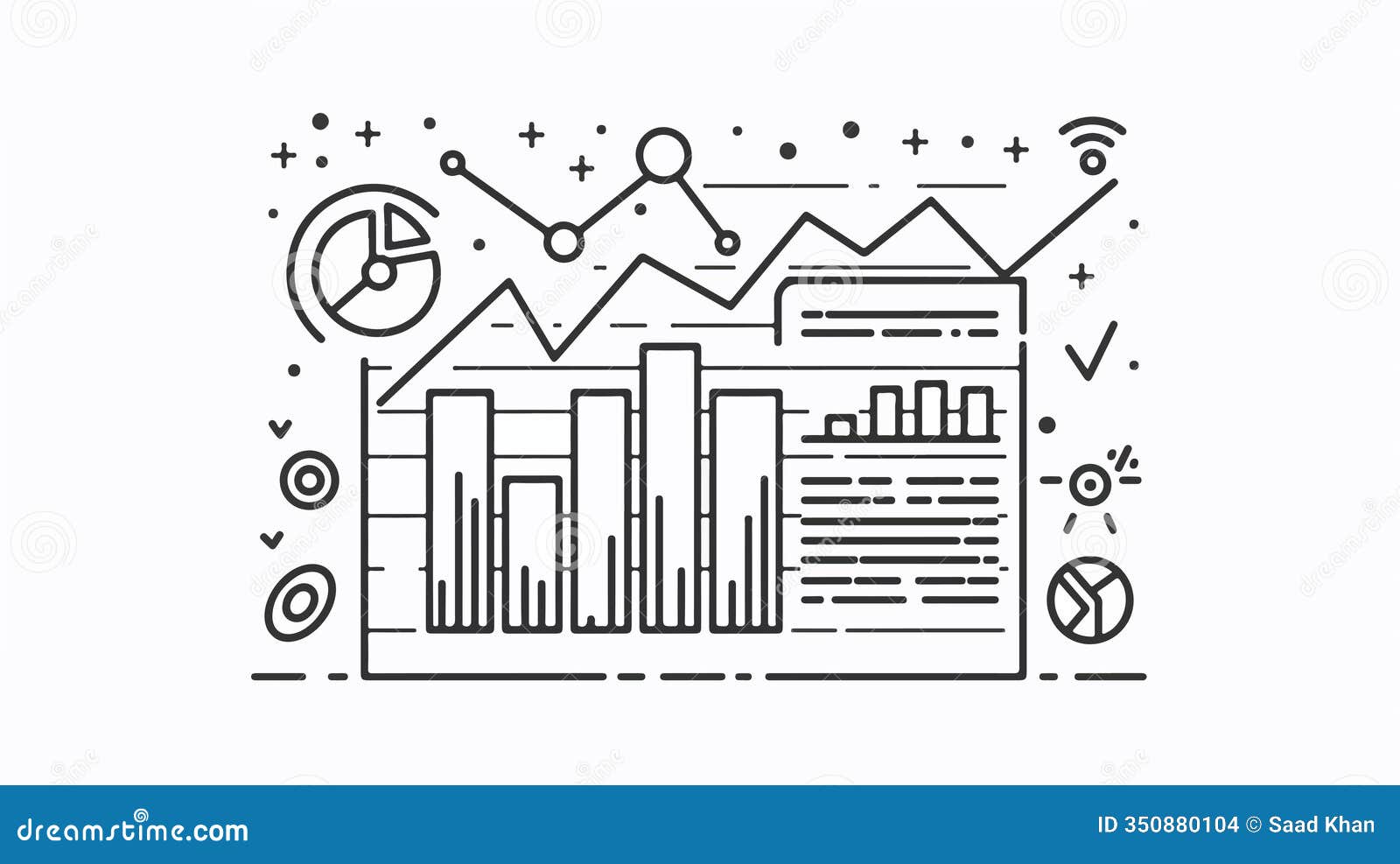 Professional Graph on Paper Statistical Report Outline Icon Vector ...