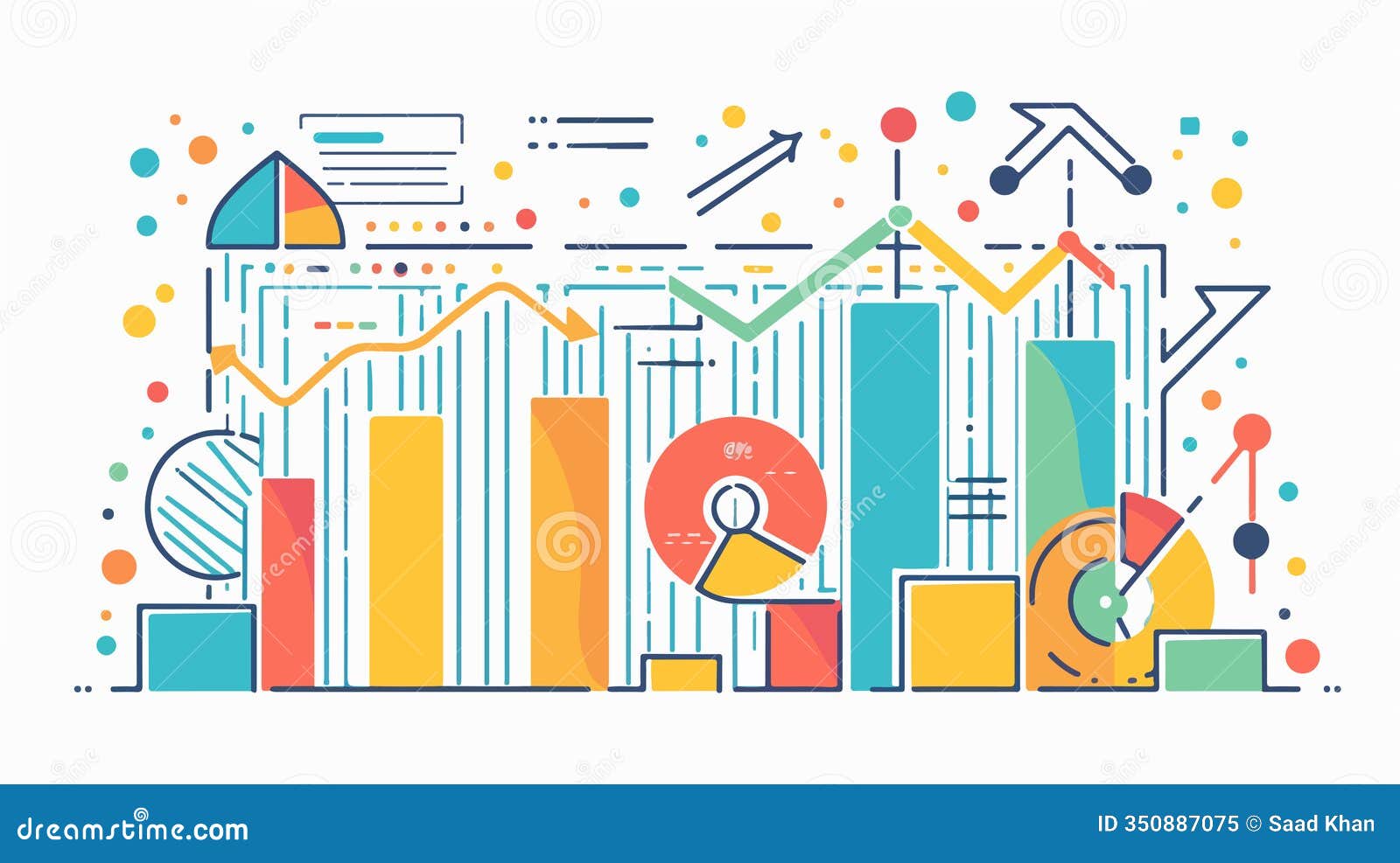 Professional Graph on Paper Statistical Report Outline Icon Vector ...
