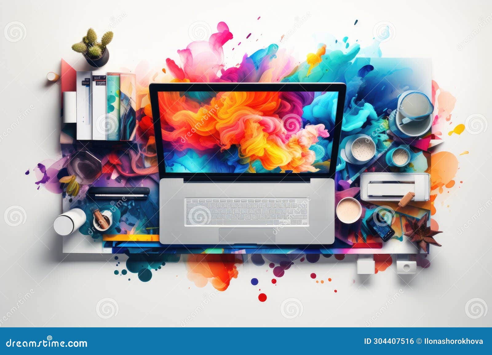 Professional Graphic Designer Desk. Ai Generated Stock Photo - Image of ...