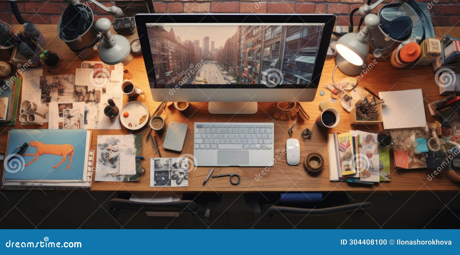 Professional Graphic Designer Desk. Ai Generated Stock Photo - Image of ...