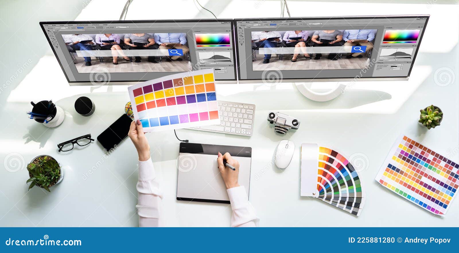 Professional Graphic Designer Woman Working Stock Photo - Image of ...