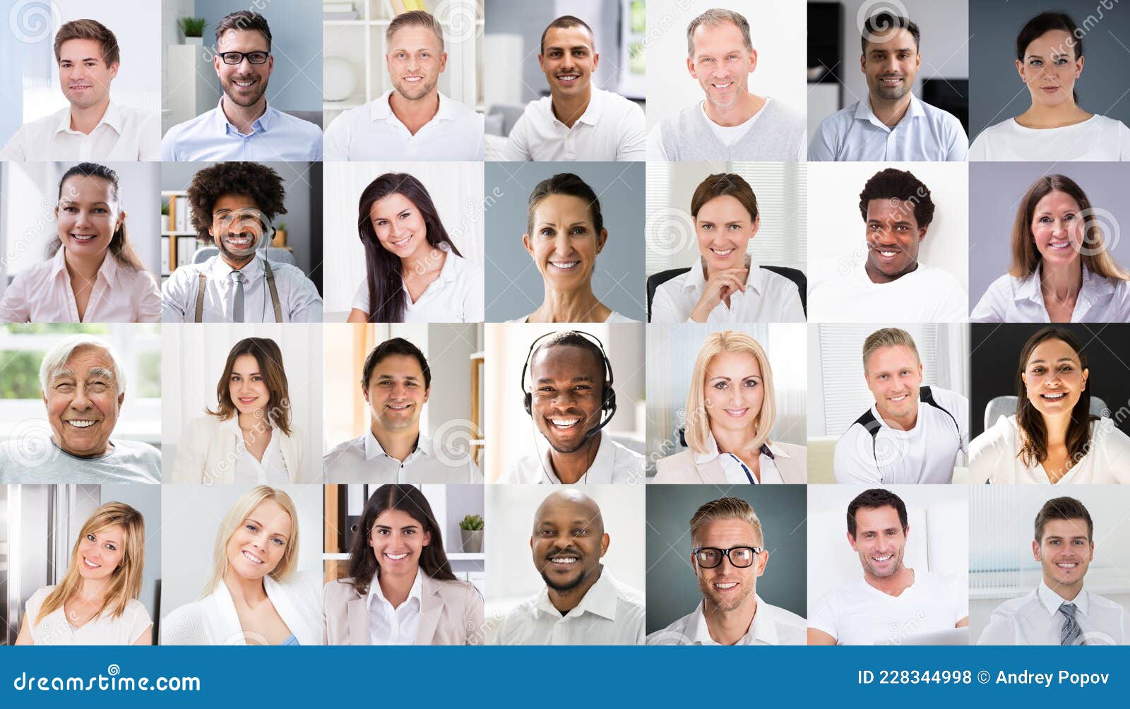Professional Group Headshot Video Conference Stock Photo - Image of ...