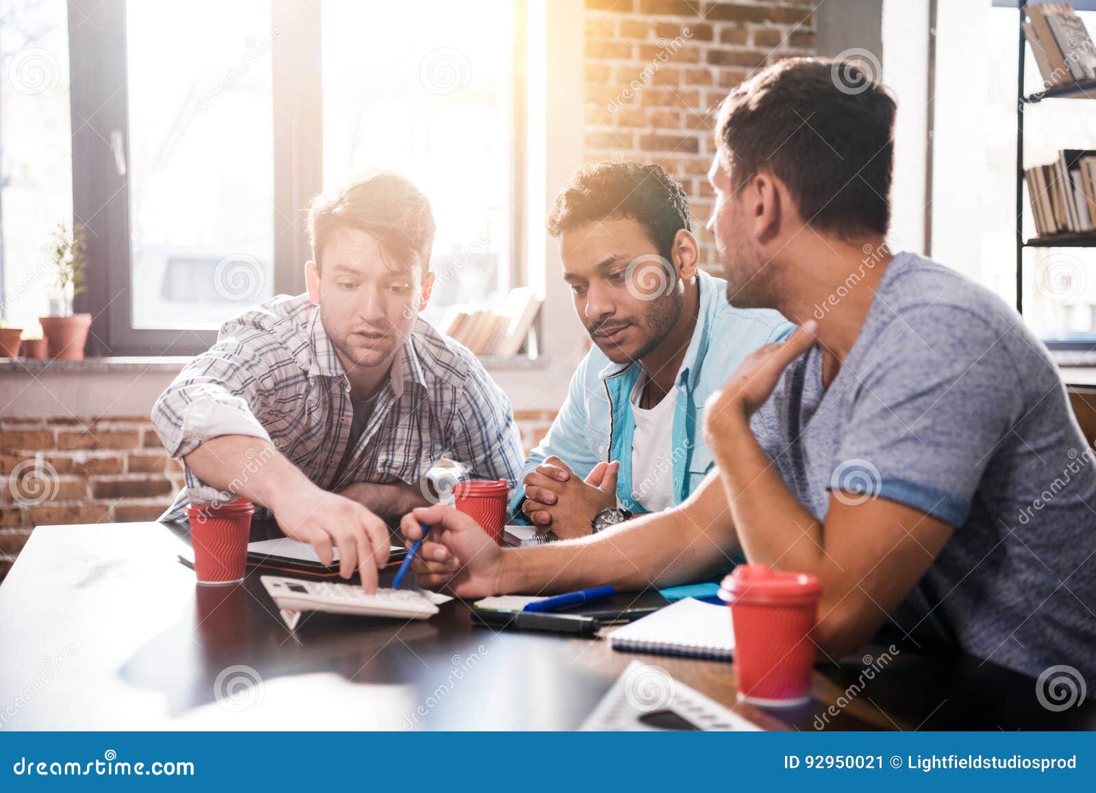 Professional Group Working on New Business Project Together Stock Image ...