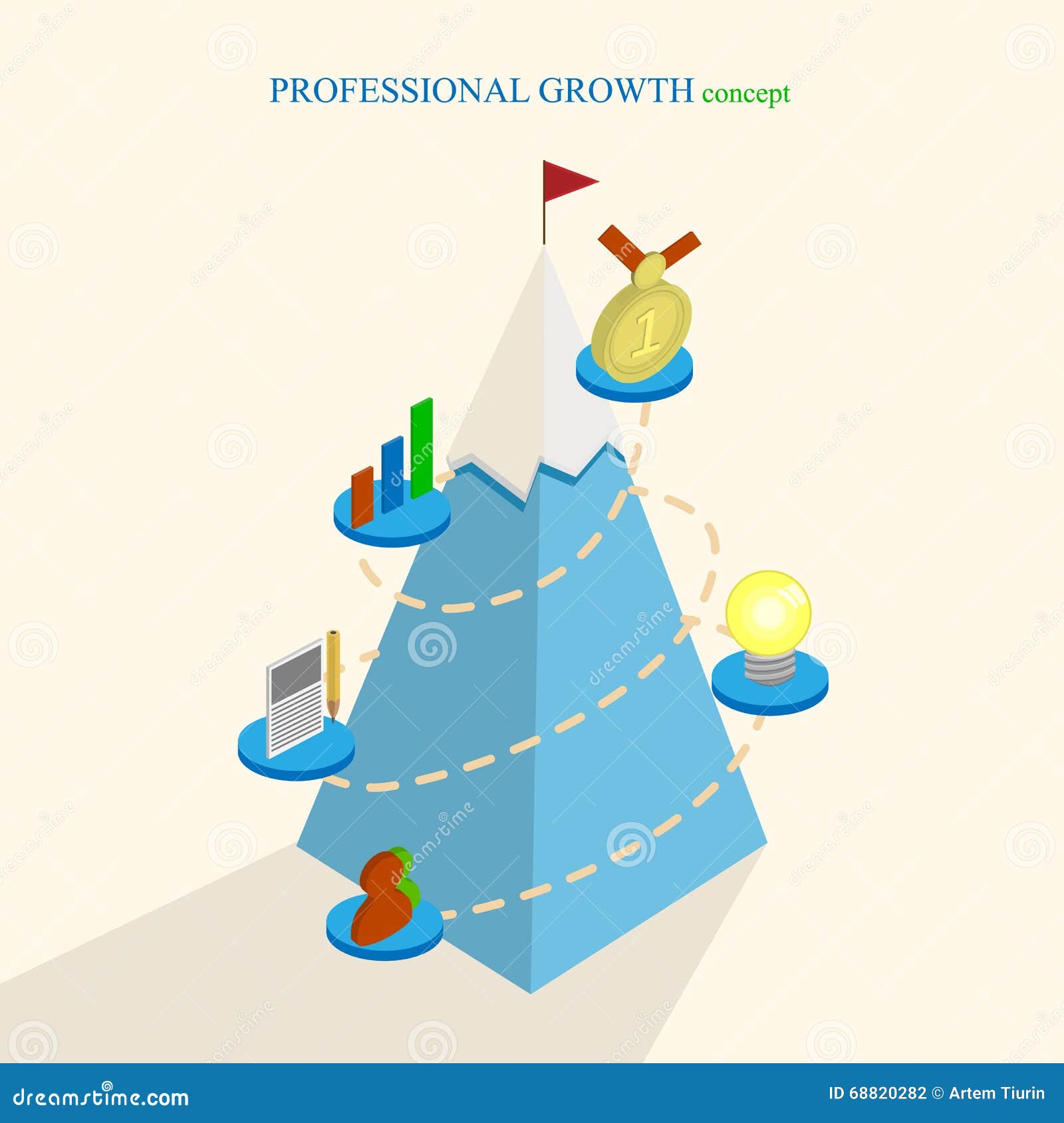 Professional Growth Concept Isometric Vector Illlustration Stock Vector ...