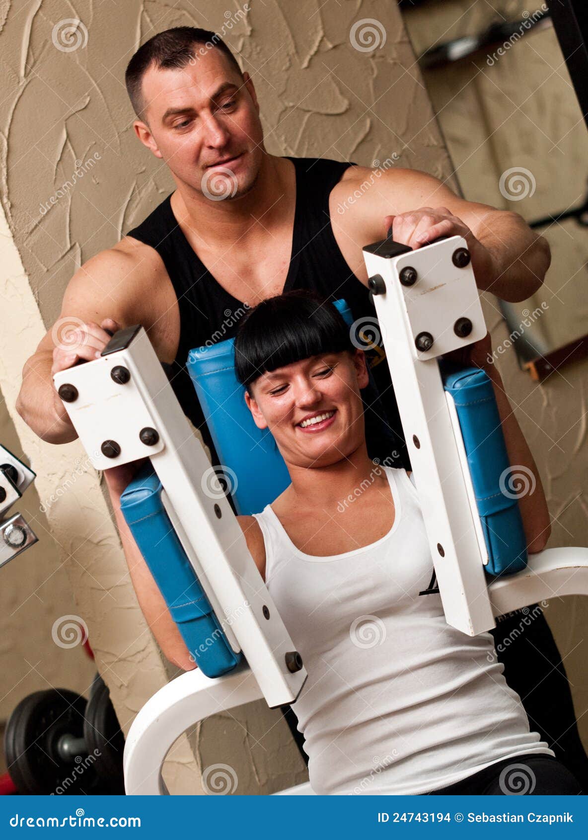 Professional Gym Instructor Stock Photo - Image of cheerful, fitness ...