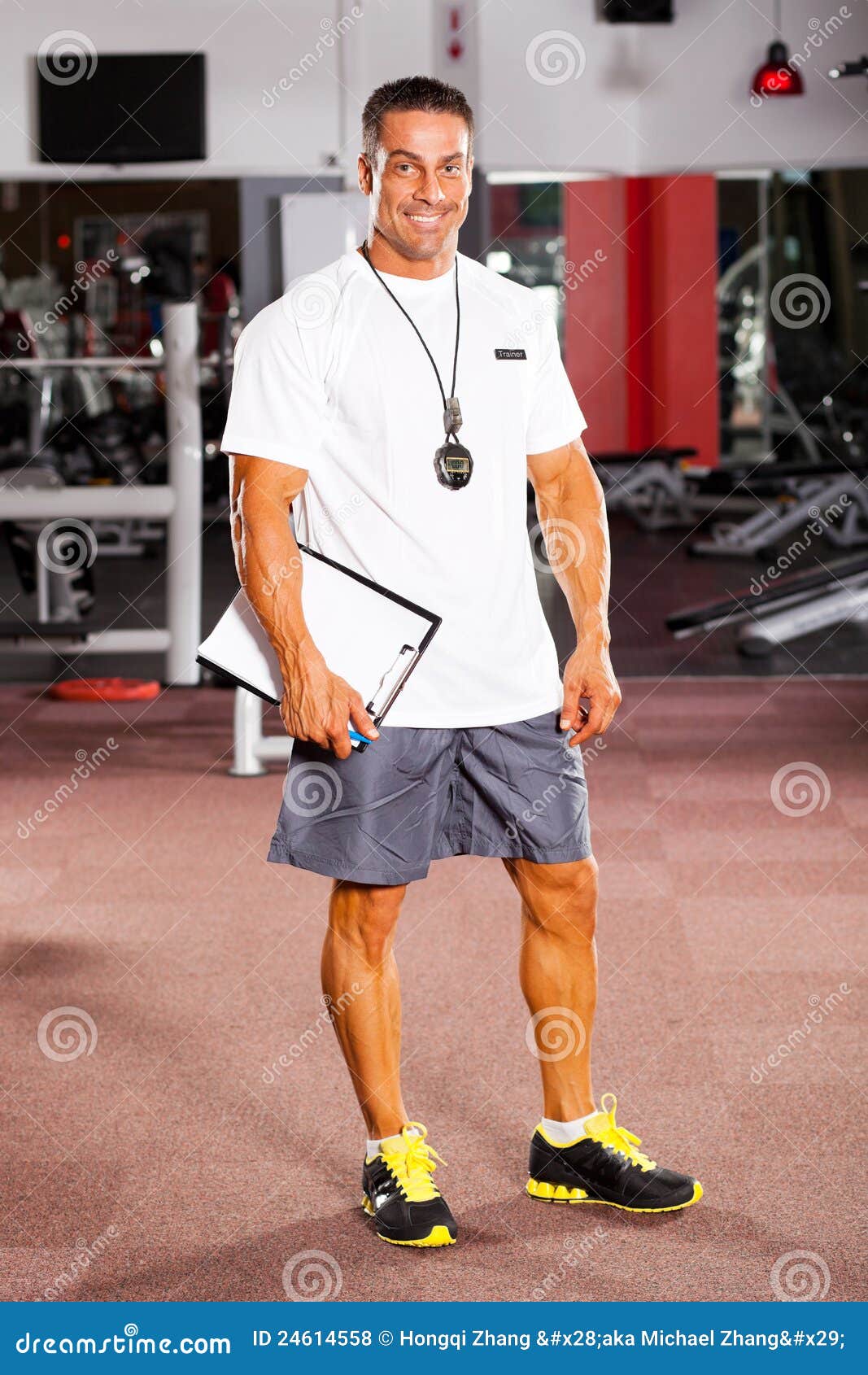 Professional gym trainer stock photo. Image of healthy - 24614558