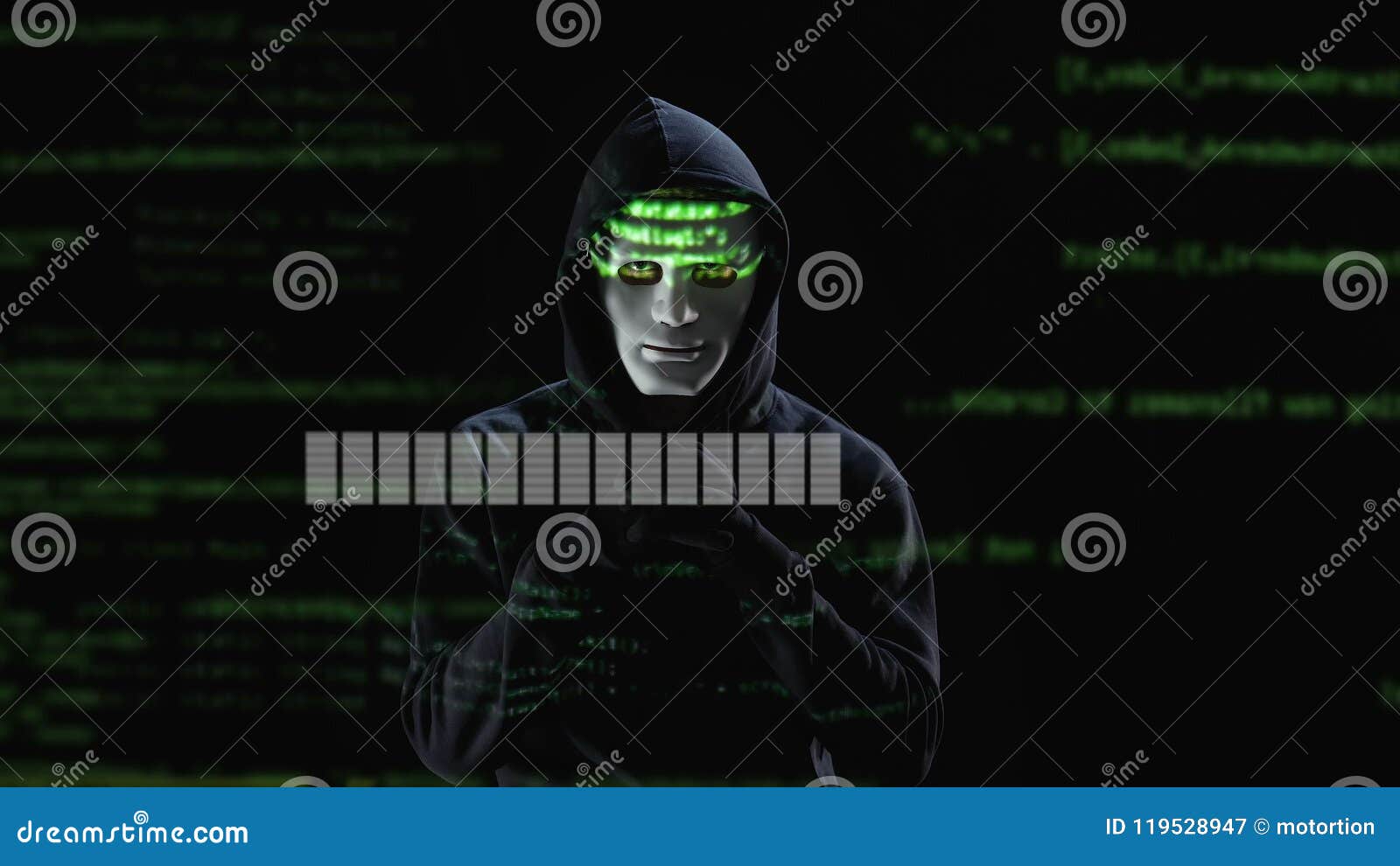 Professional Hacker Loading Virus and Copying Secret Information ...
