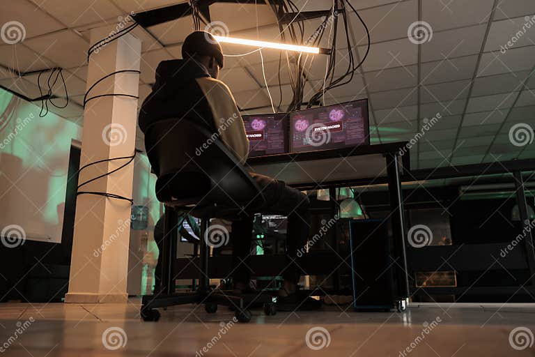 Professional Hacker Using Encryption To Break System Stock Image ...