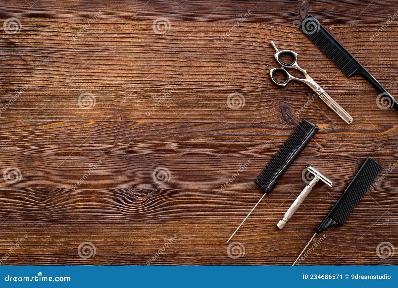 Professional Hairdresser Tools with Barber Scissors Stock Image - Image ...