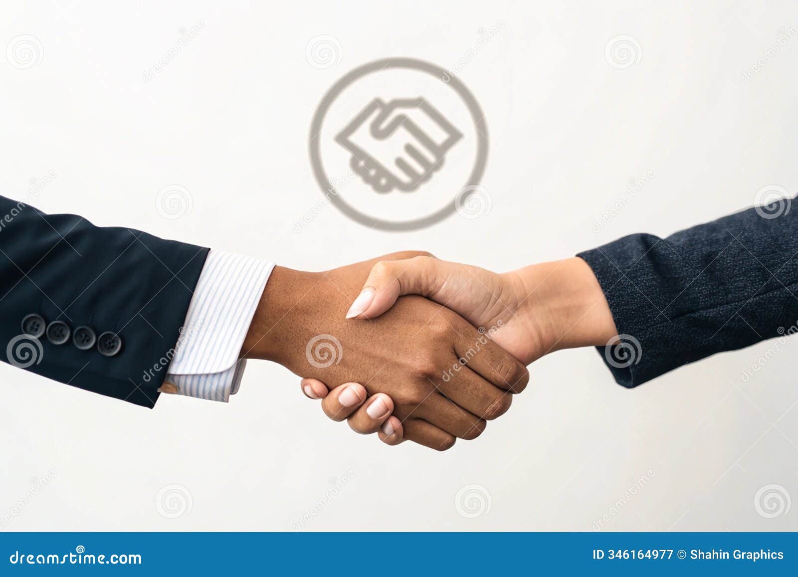 Hand Shake Icon. Agreement and Cooperation Symbol Stock Image - Image ...