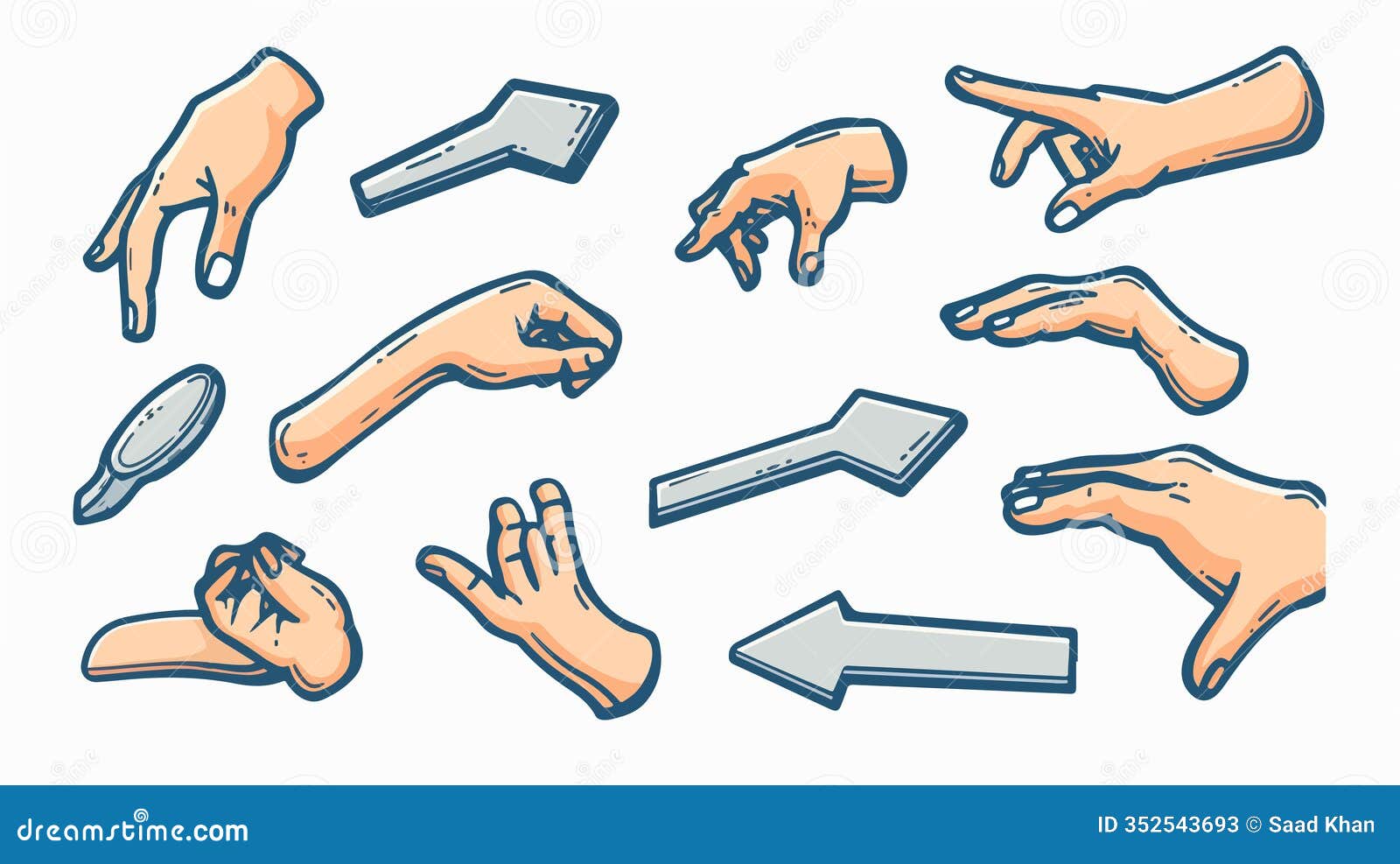 Professional Hand Cursor Click Icon for Digital Designs Stock ...