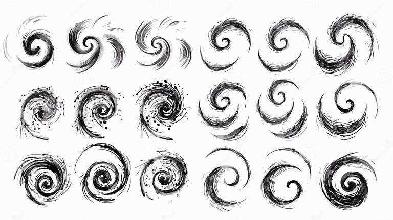 Professional Hand Drawn Vector Scribble Spirals Set for Creative ...