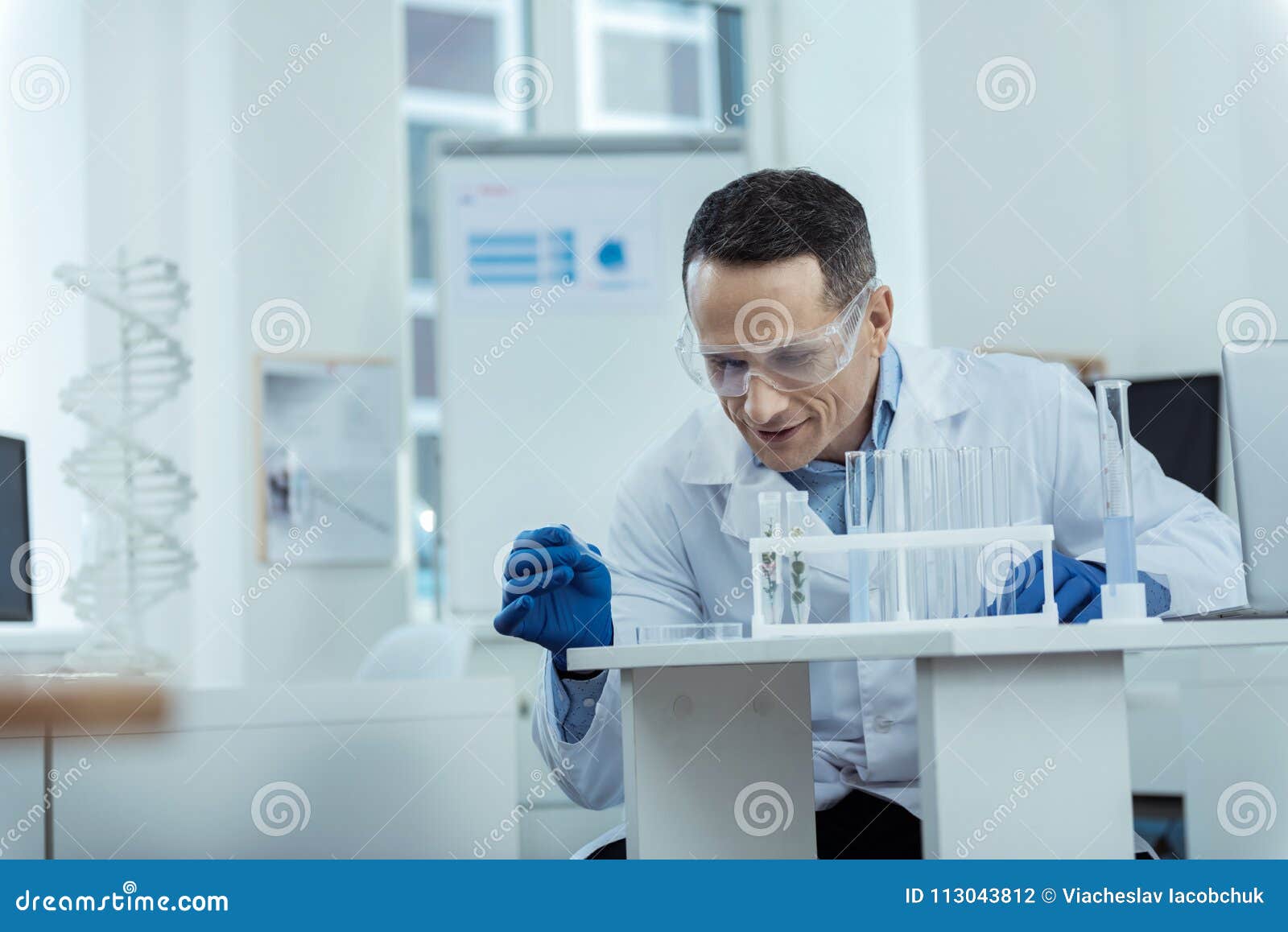 Professional Handsome Scientist Working in a Lab Stock Photo - Image of ...