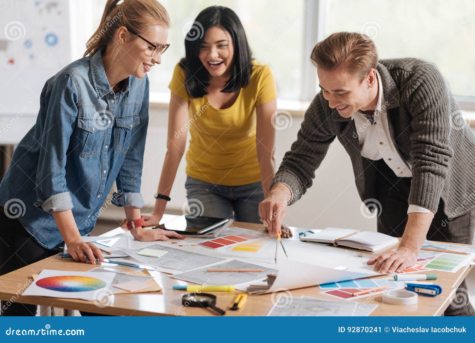 Professional Hard Working Colleagues Developing a New Design Stock ...