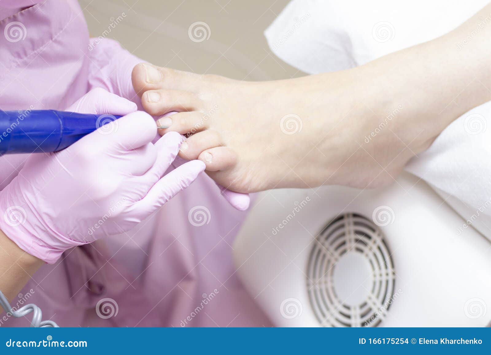 Professional Hardware Pedicure Using an Electric Machine. Patient at ...