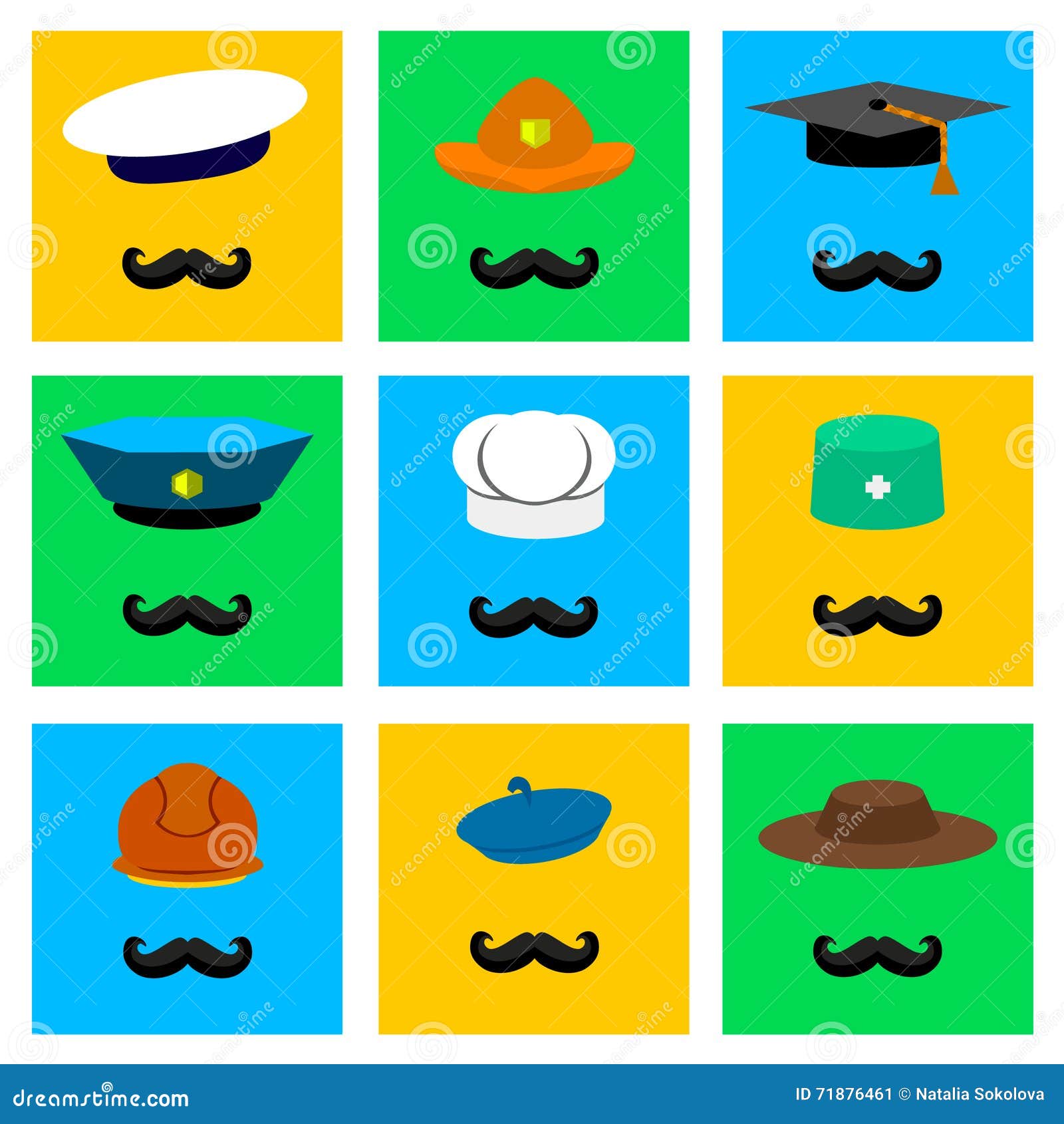 Professional hats stock vector. Illustration of icon - 71876461