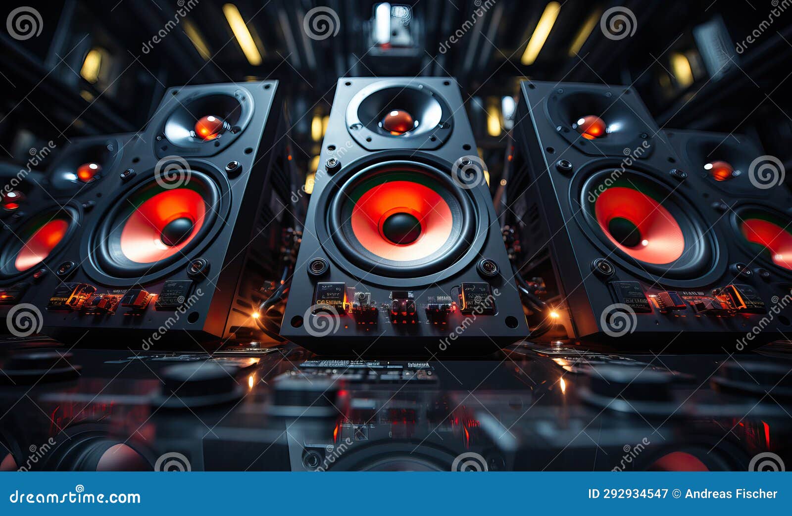 Professional High-end Loudspeakers in a Recording Studio. Stock Image ...