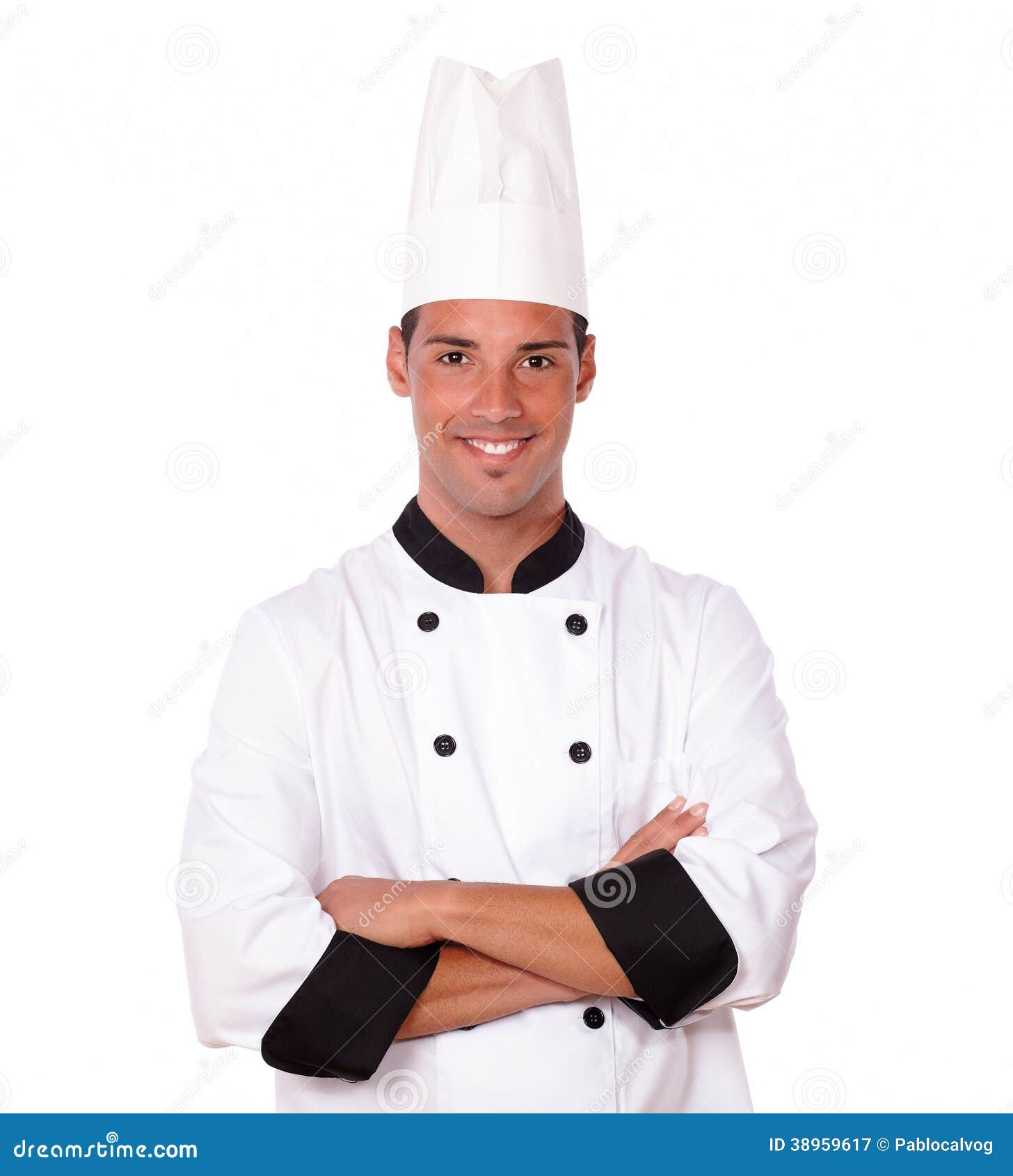 Professional Hispanic Chef Smiling at You Stock Image - Image of ...