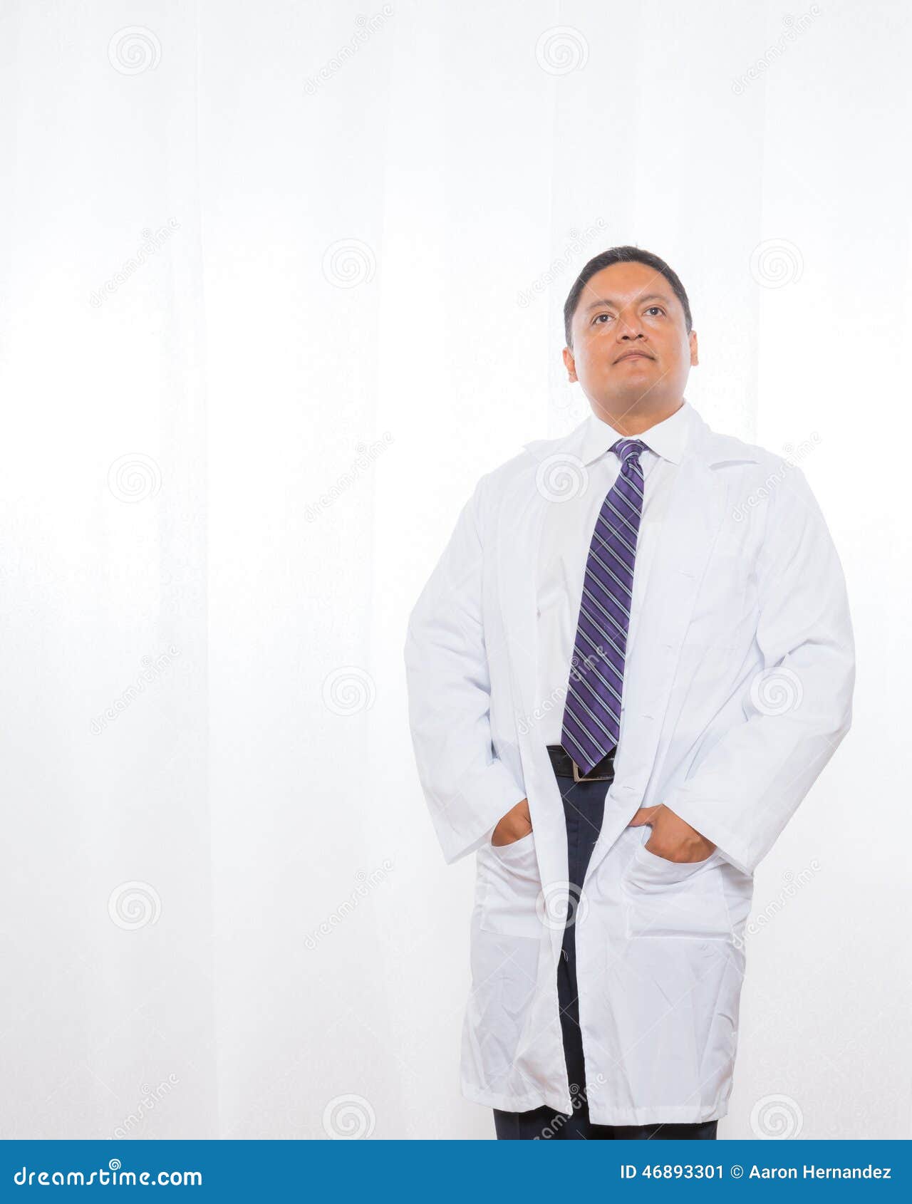Professional Hispanic Male Wearing Lab Coat Stock Image - Image of ...