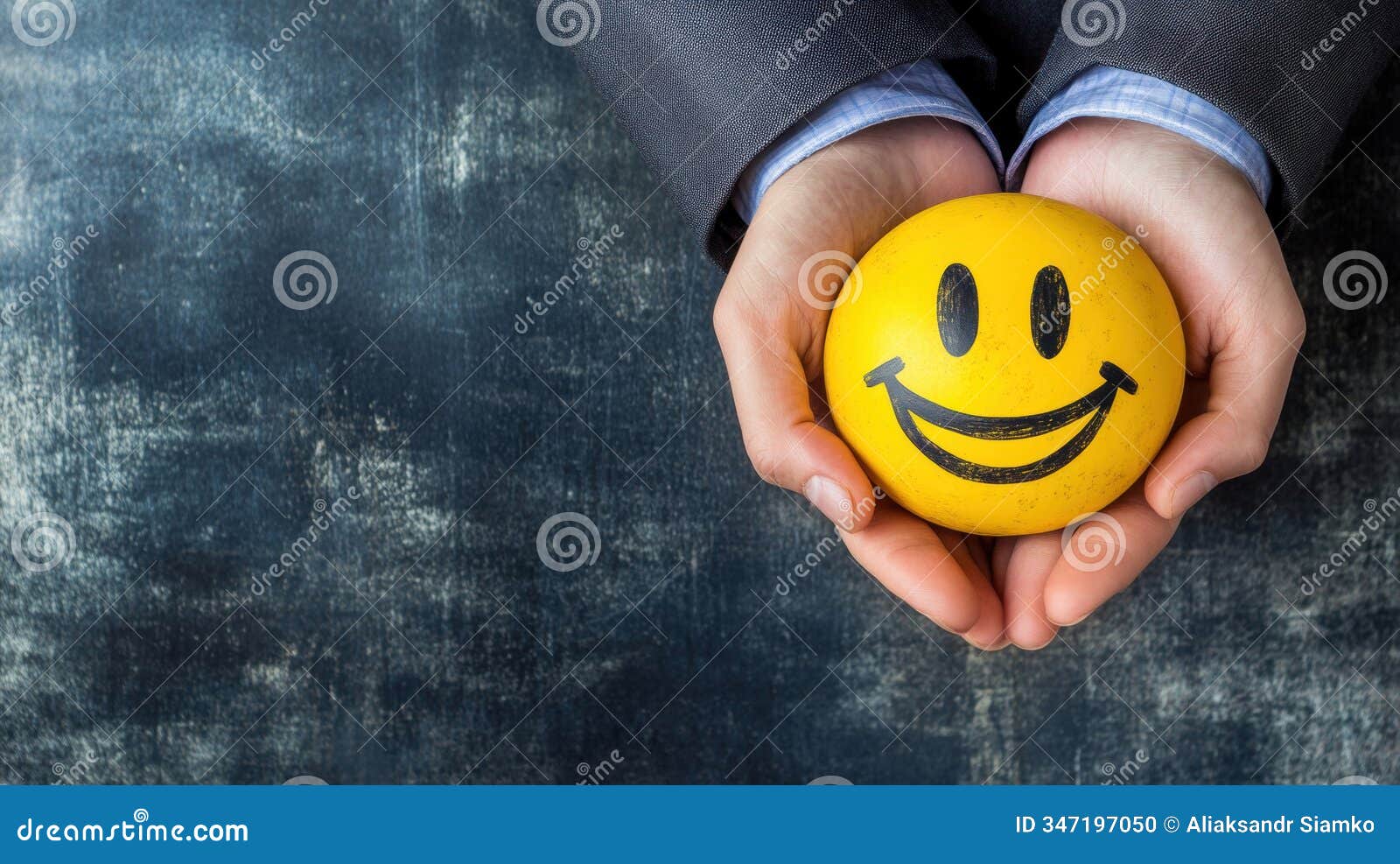 Professional Holding a Cheerful Yellow Smiley Face Ball Concept Image ...