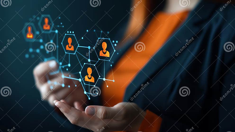 A Professional Holding a Digital Network Interface, Showcasing User ...