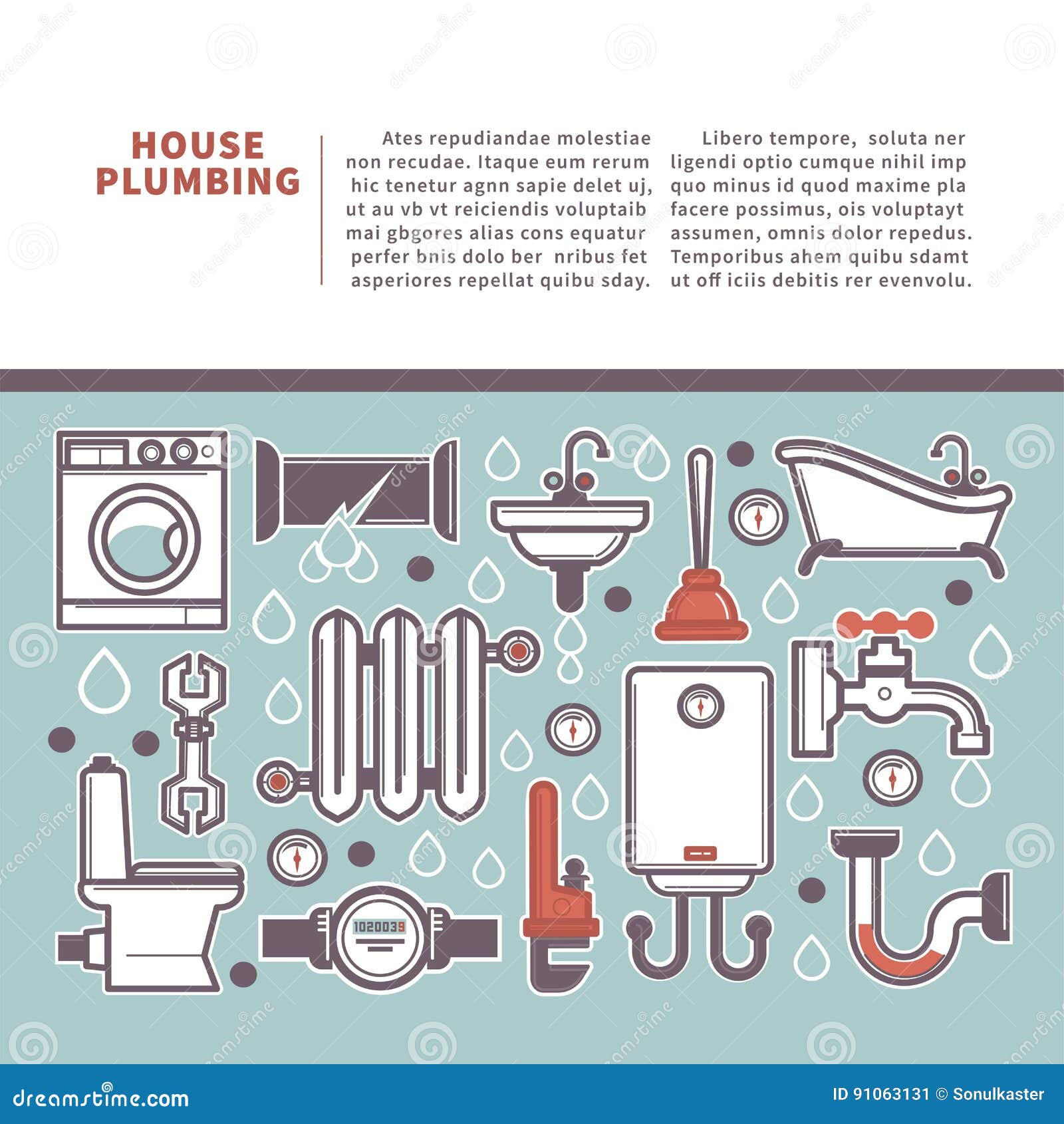 Different Plumbing Valves And Fittings Are Laid Out Neatly In Sequence ...