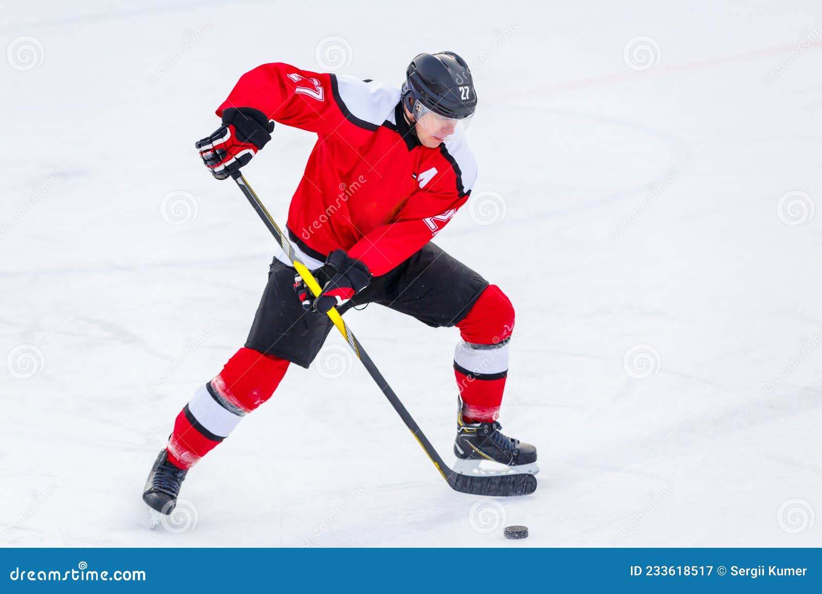 Professional Ice Hockey Player in Attack on the Rink Stock Image ...
