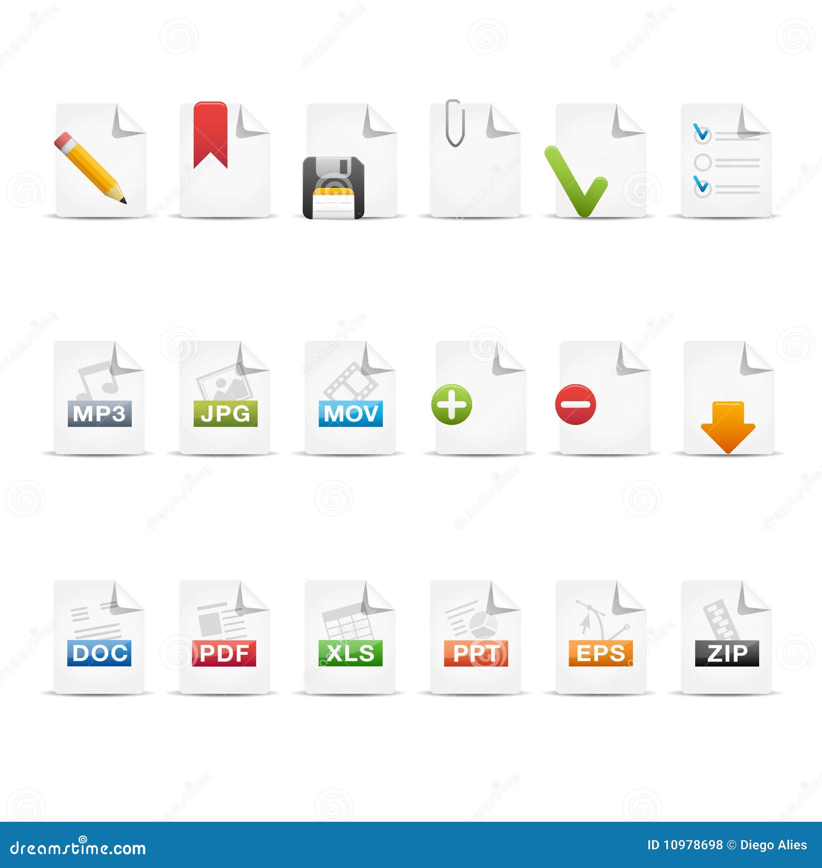 Professional Icon Set / 2 - Documents Stock Vector - Illustration of ...
