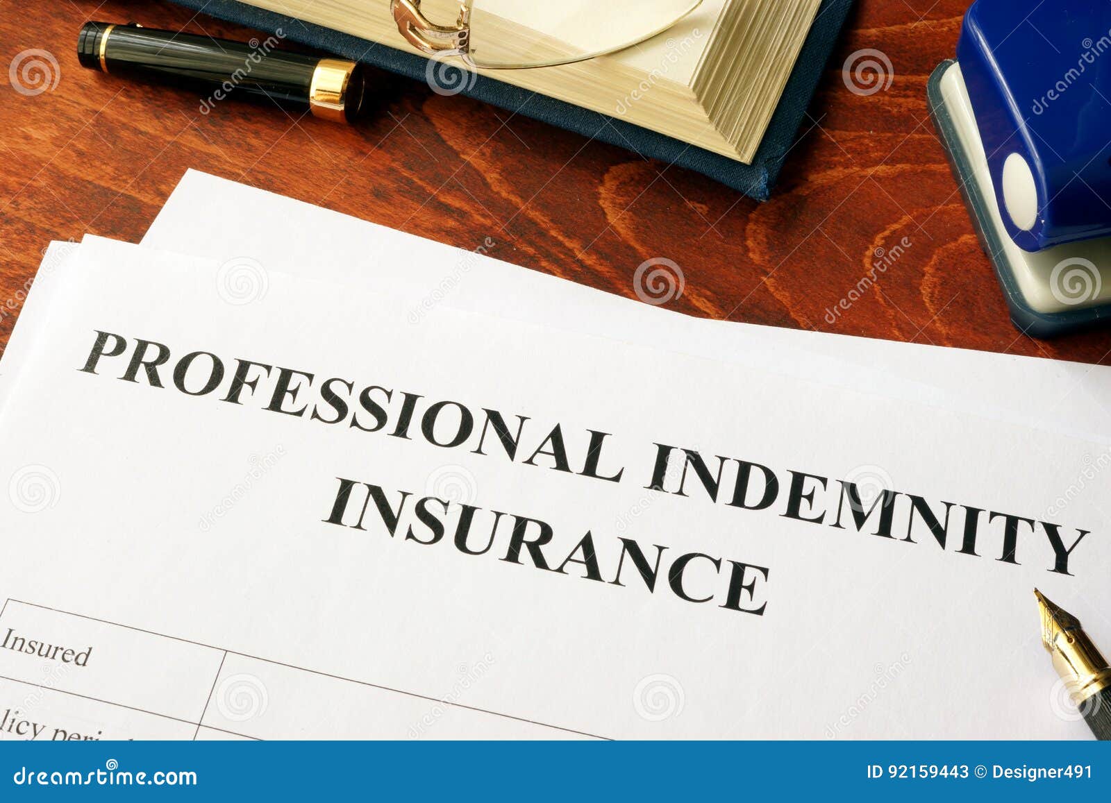 Professional Indemnity Insurance Policy Stock Image - Image of finance ...