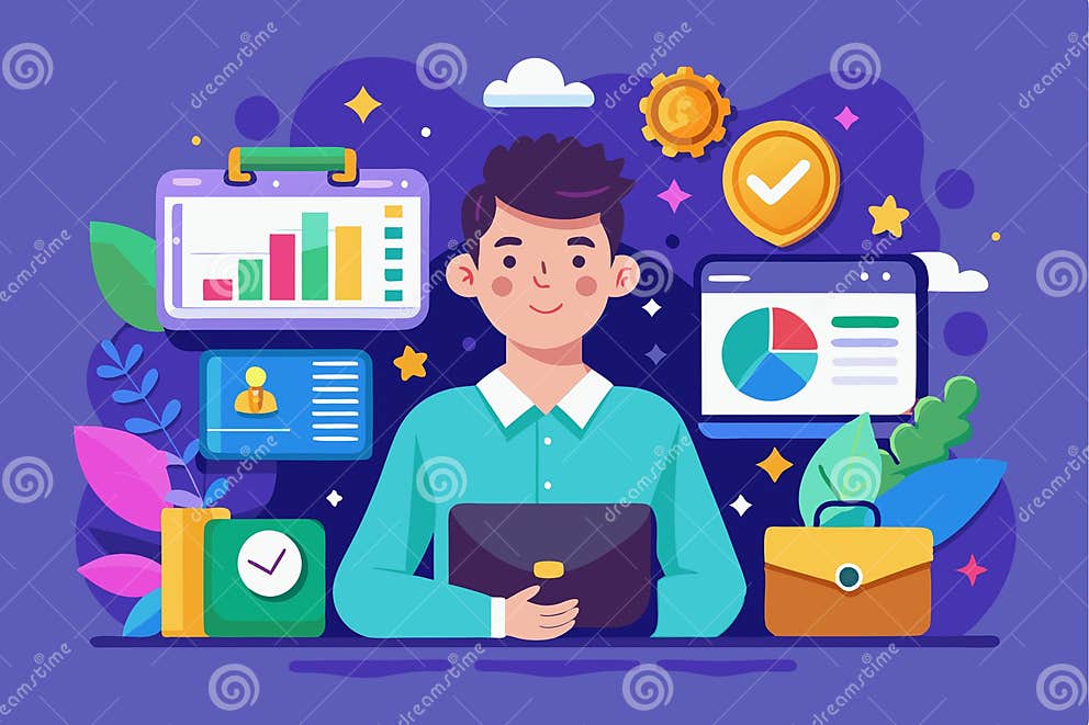 A Professional Individual Updates Their Portfolio Using Various Visuals ...